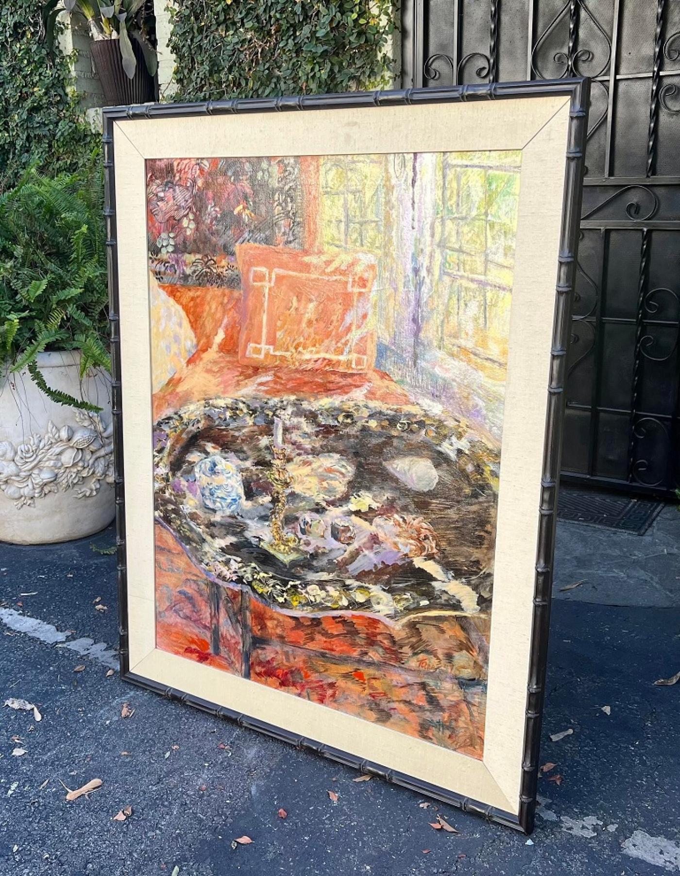 Modern Original Andrea Tana Interior Expressionist Oil Painting