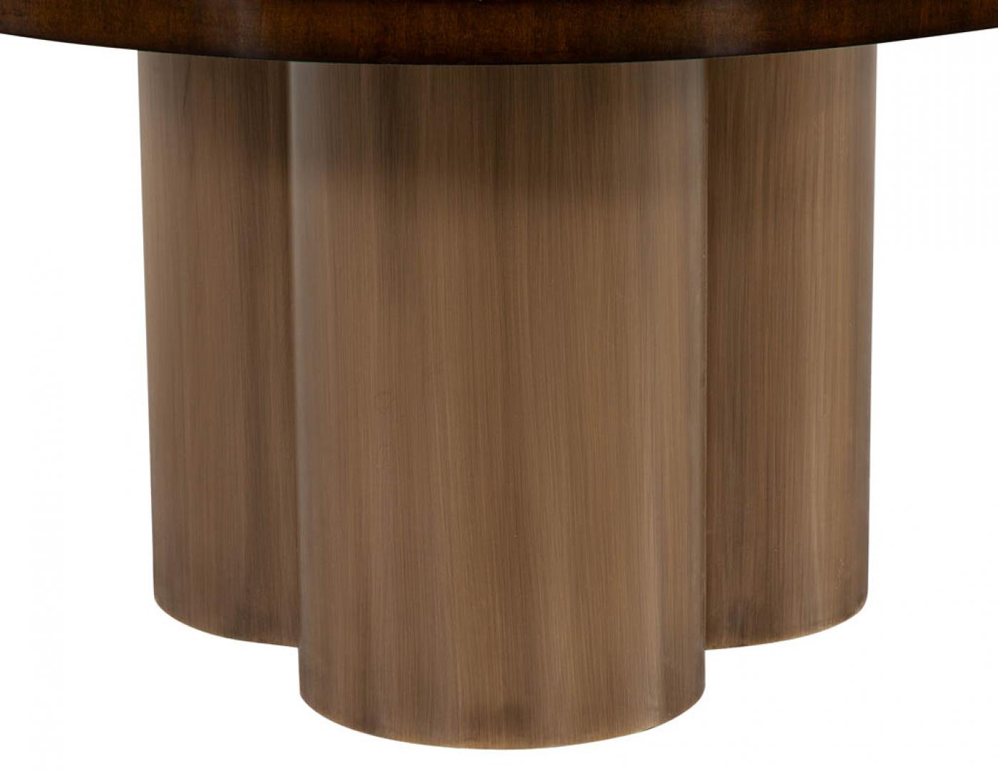 Modern Round Sunburst Dining Table in High Gloss Polished Finish