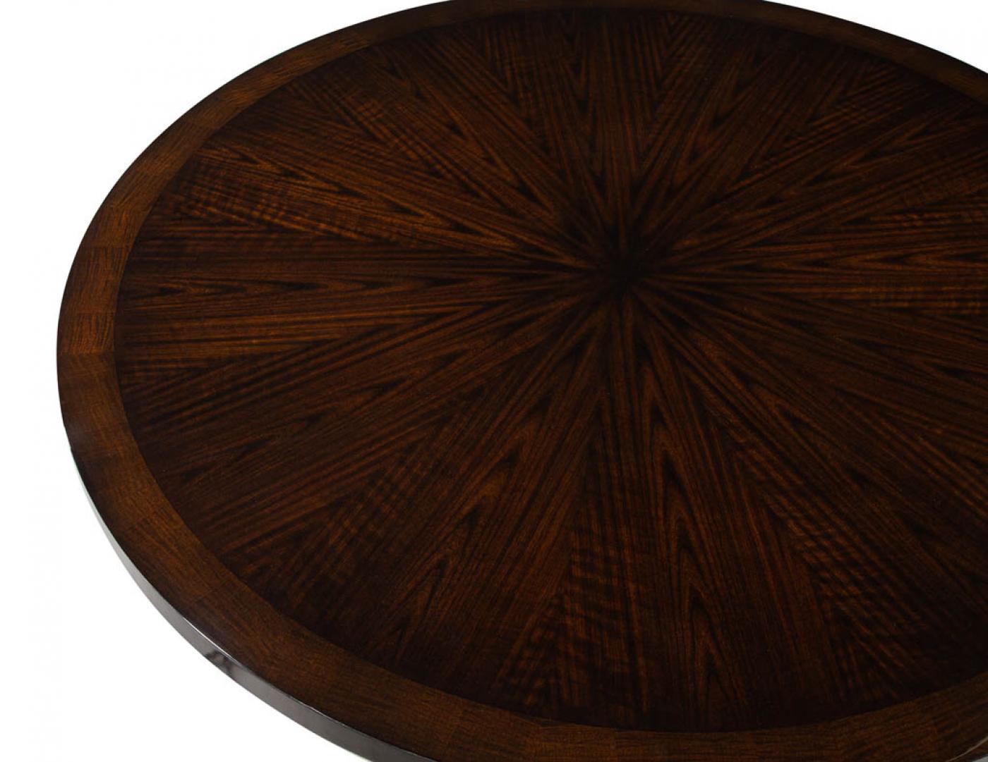 Modern Round Sunburst Dining Table in High Gloss Polished Finish