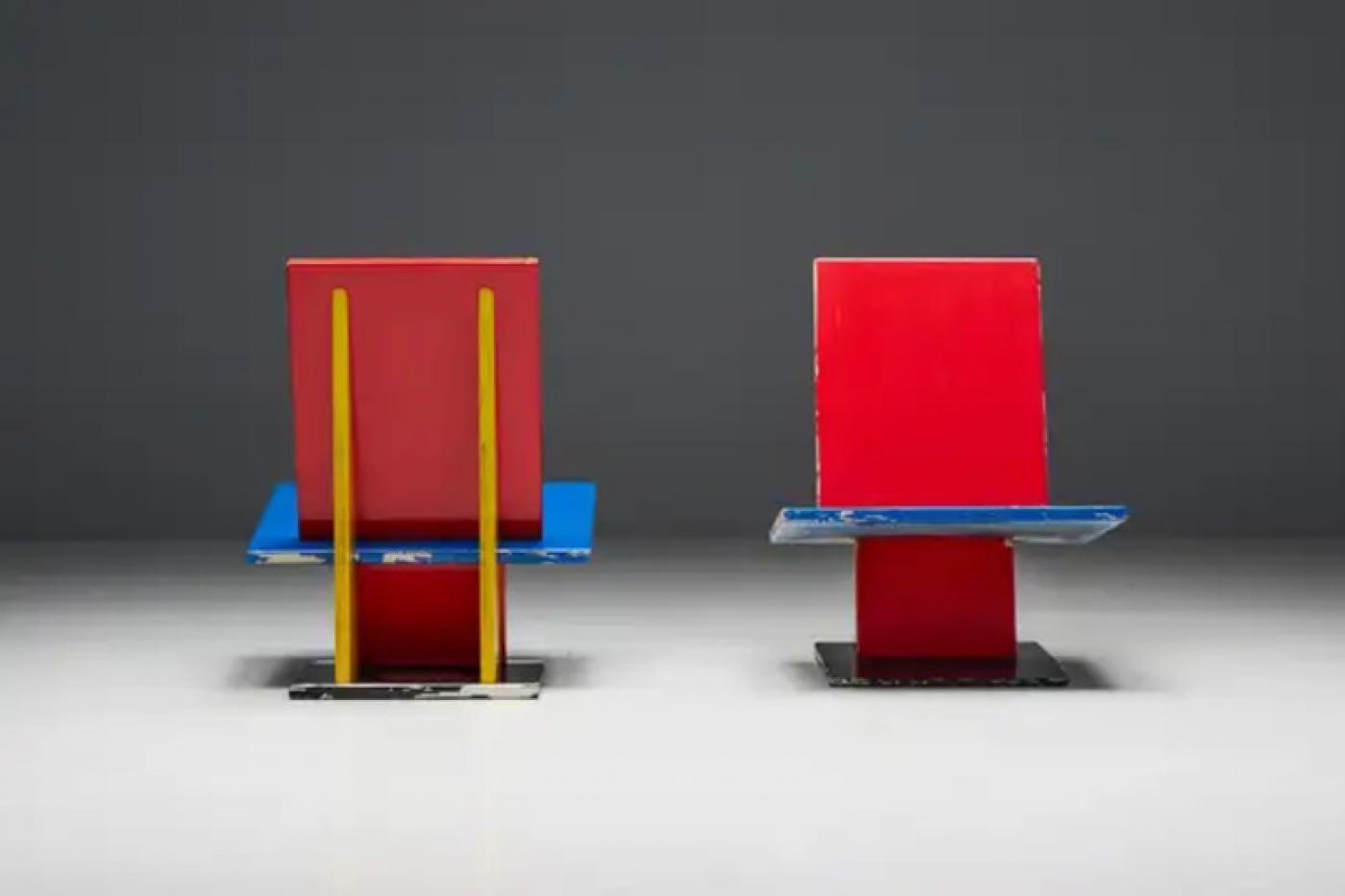Modernist De Stijl Inspired Lounge Chairs, Netherlands, 1960s