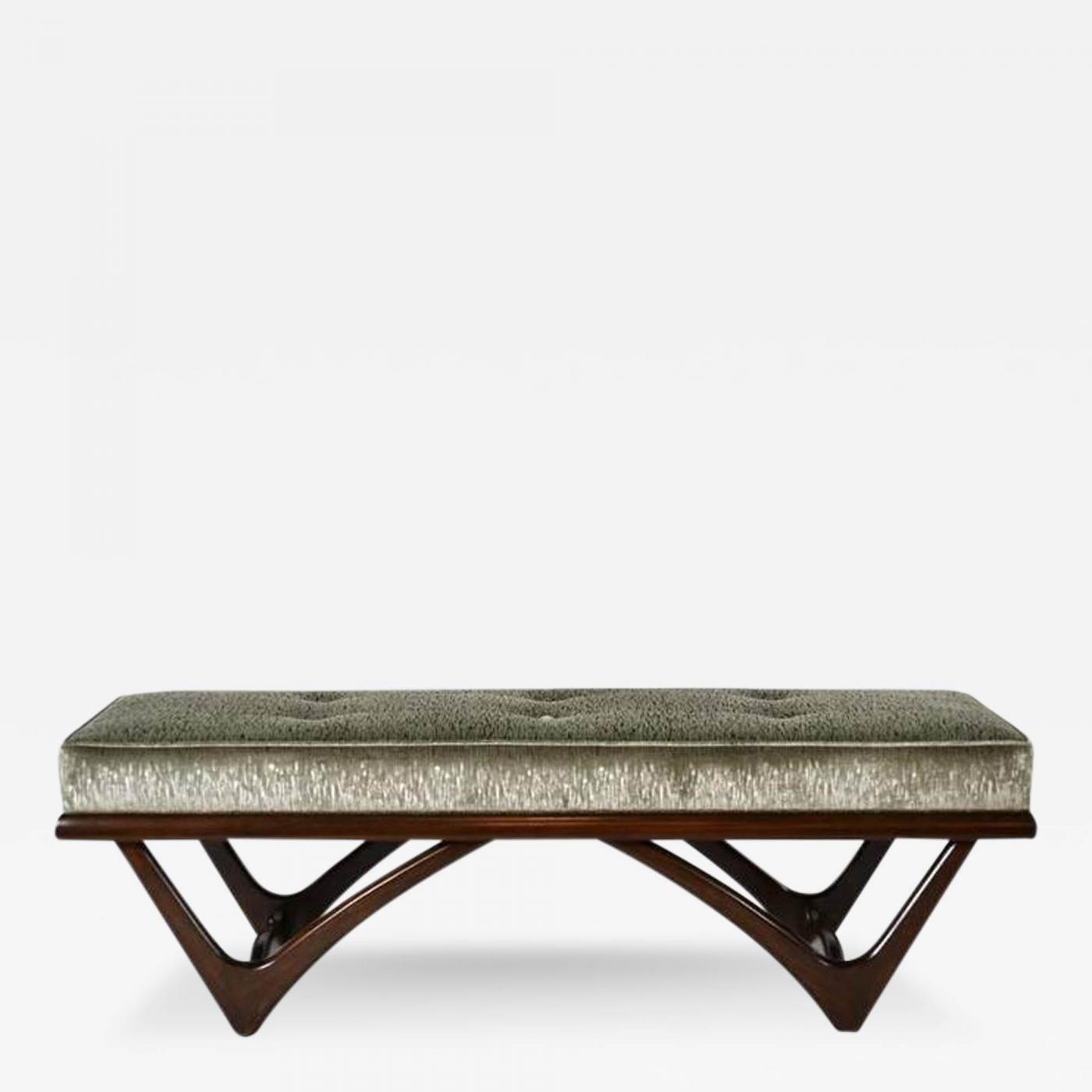 Modernist Sculptural Walnut Bench
