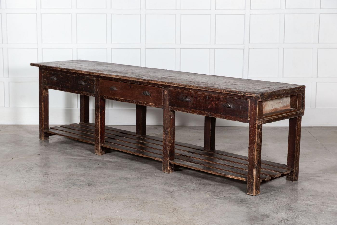 Monumental 19thC Scottish Pine Tweed Mill Drapers Table