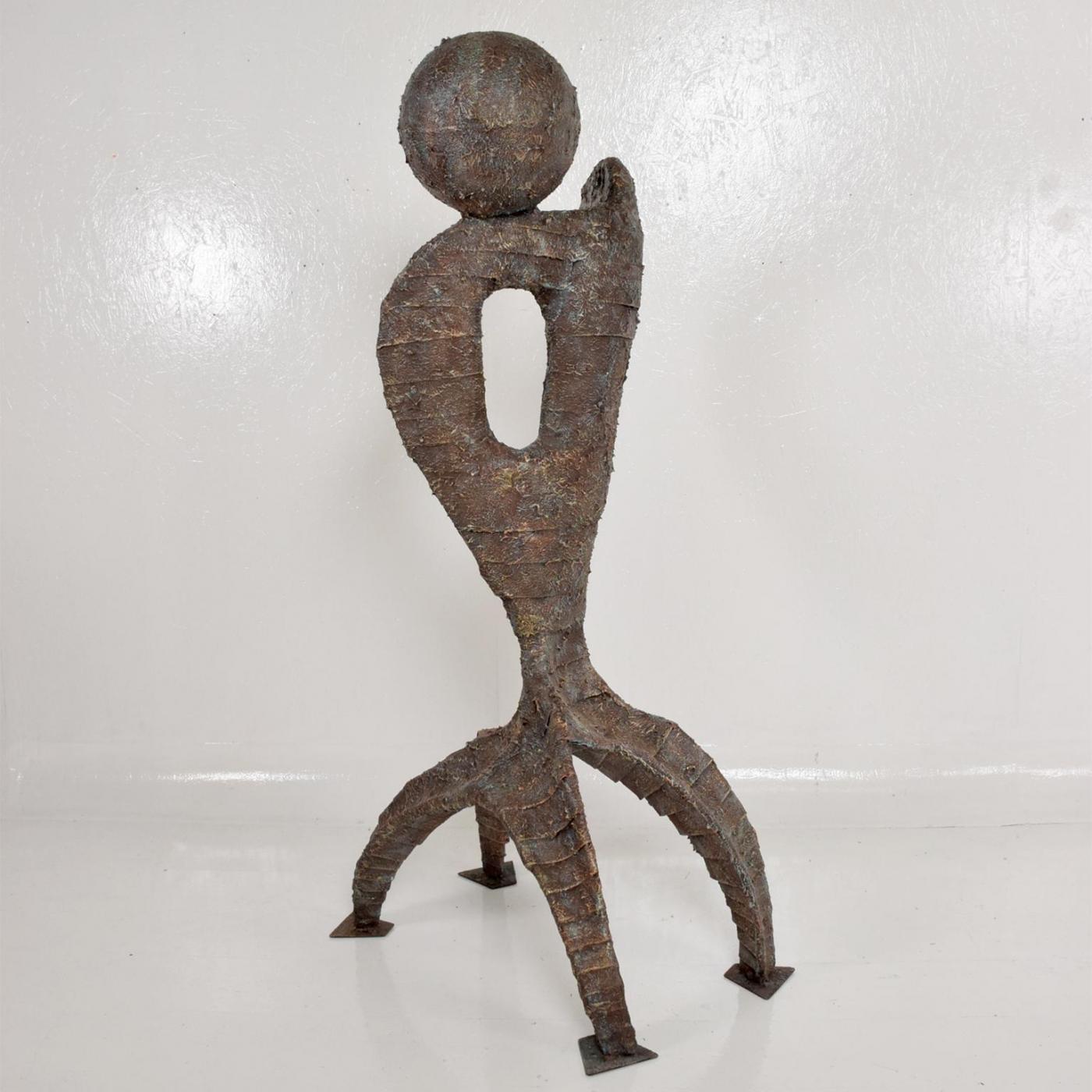1971 Monumental Brutalist Abstract Art Sculpture Metal and Bronze