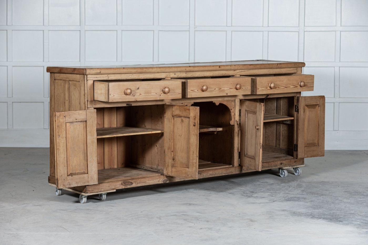 Monumental Estate Made 19thC English Dresser Base