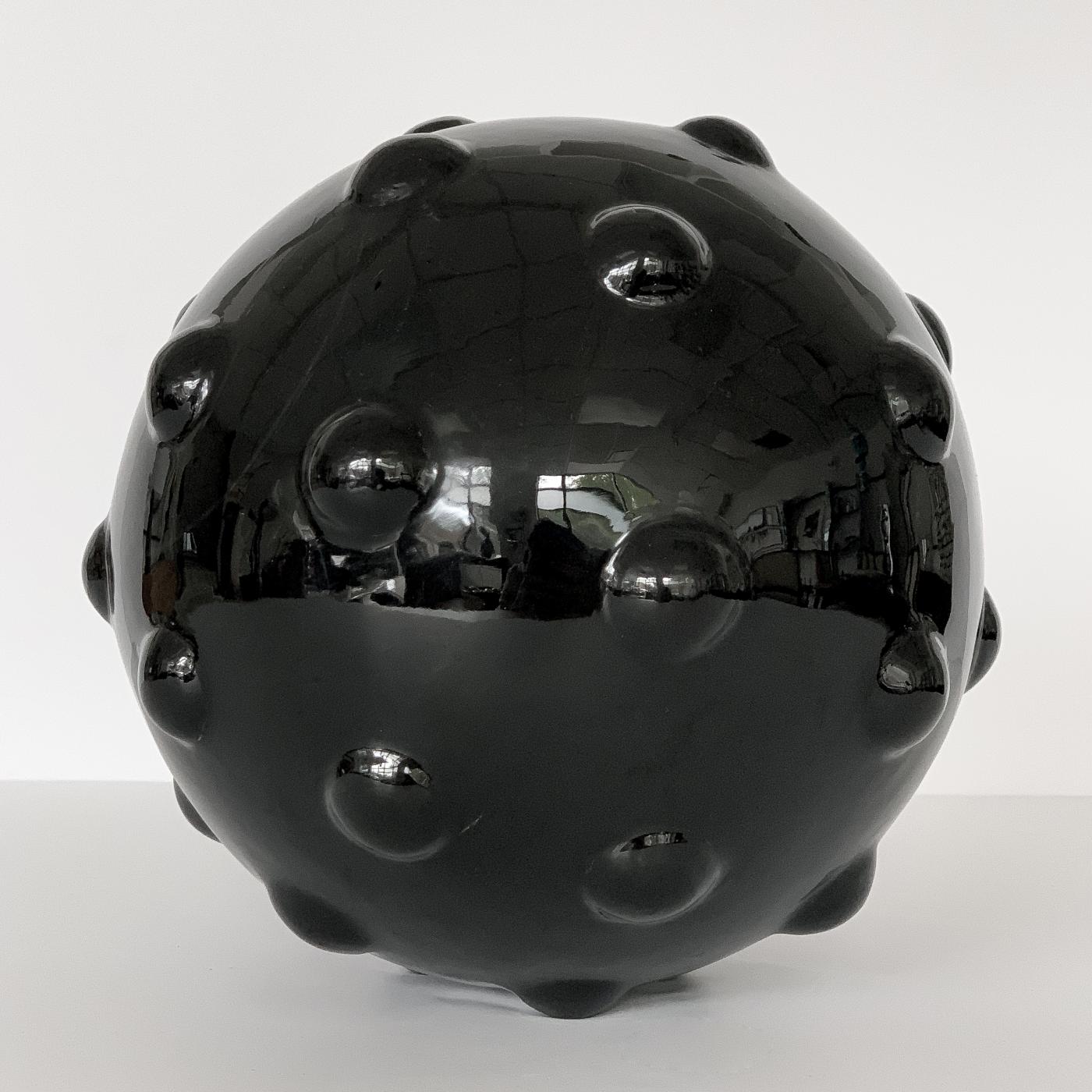 Monumental Obsidian Mine Sphere Sculpture