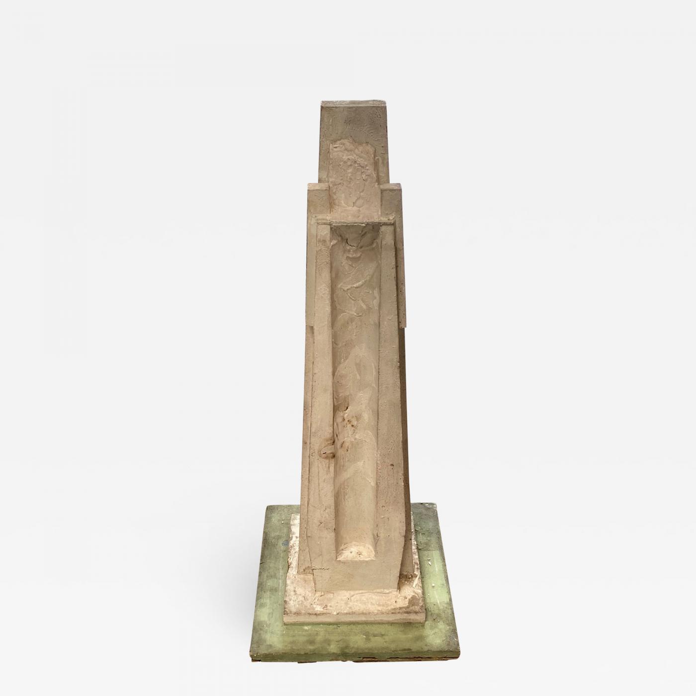 Monumental Vintage Statuary Obelisk, Italy 1940s