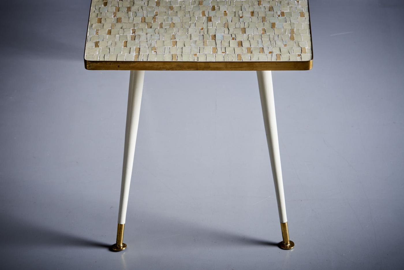 Mosaic Coffee Table with glamorous Gustav Klimt Aesthetic, Germany - 1950s