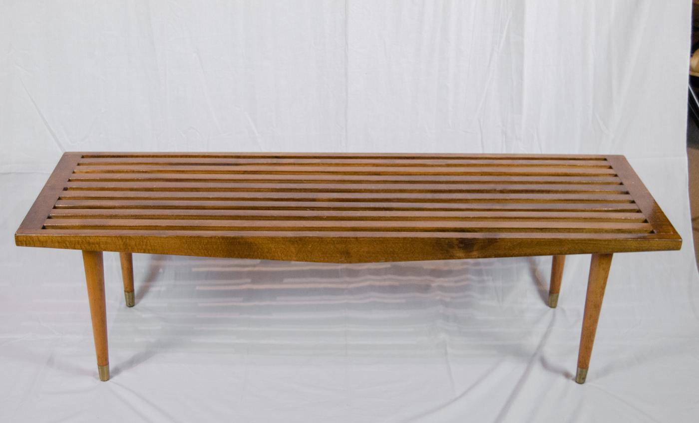 Multi-toned Wooden Slat Bench
