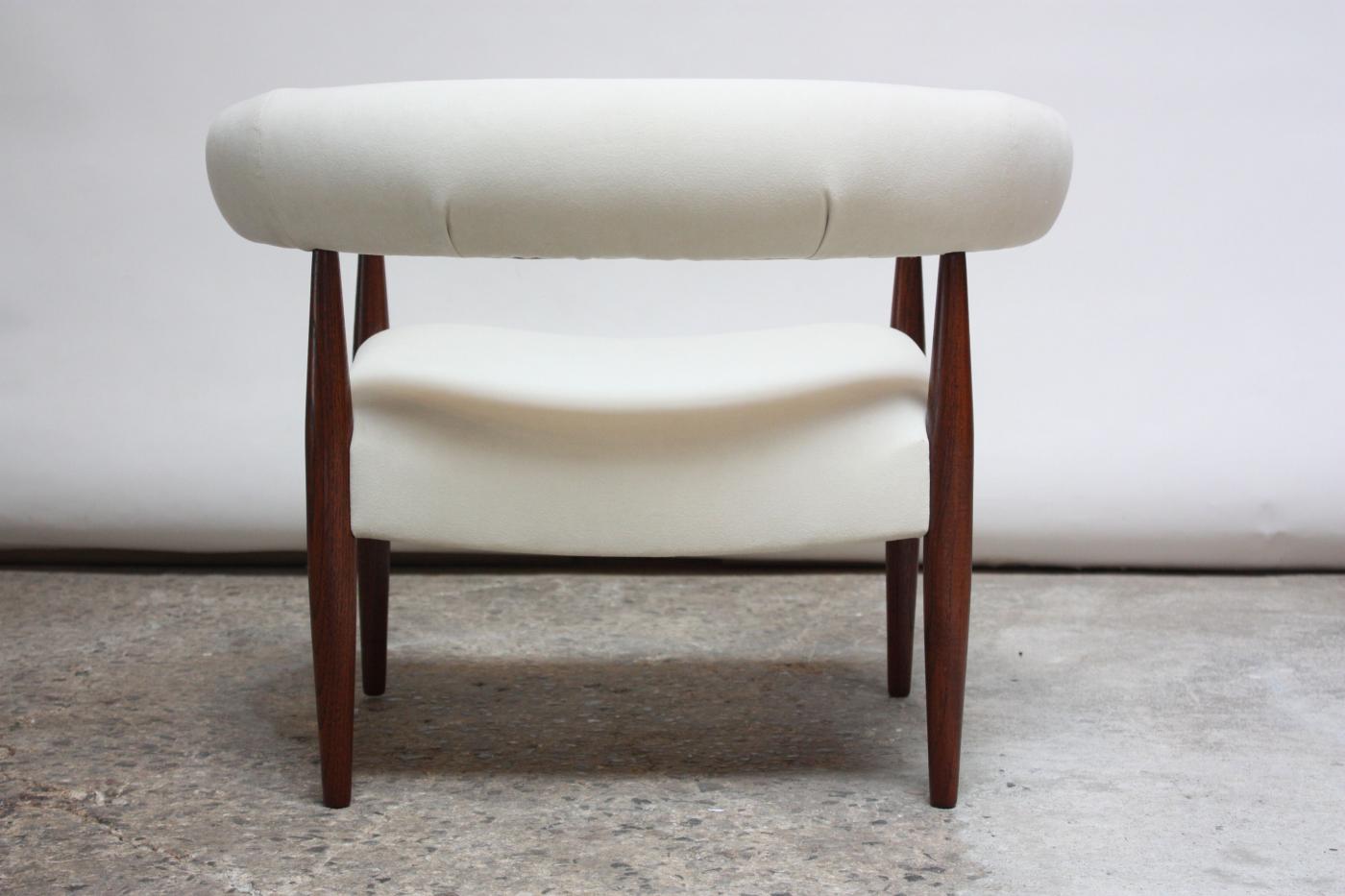 Nanna Ditzel - Early Nanna and Jørgen Ditzel 'Ring' Chair in Suede and Teak
