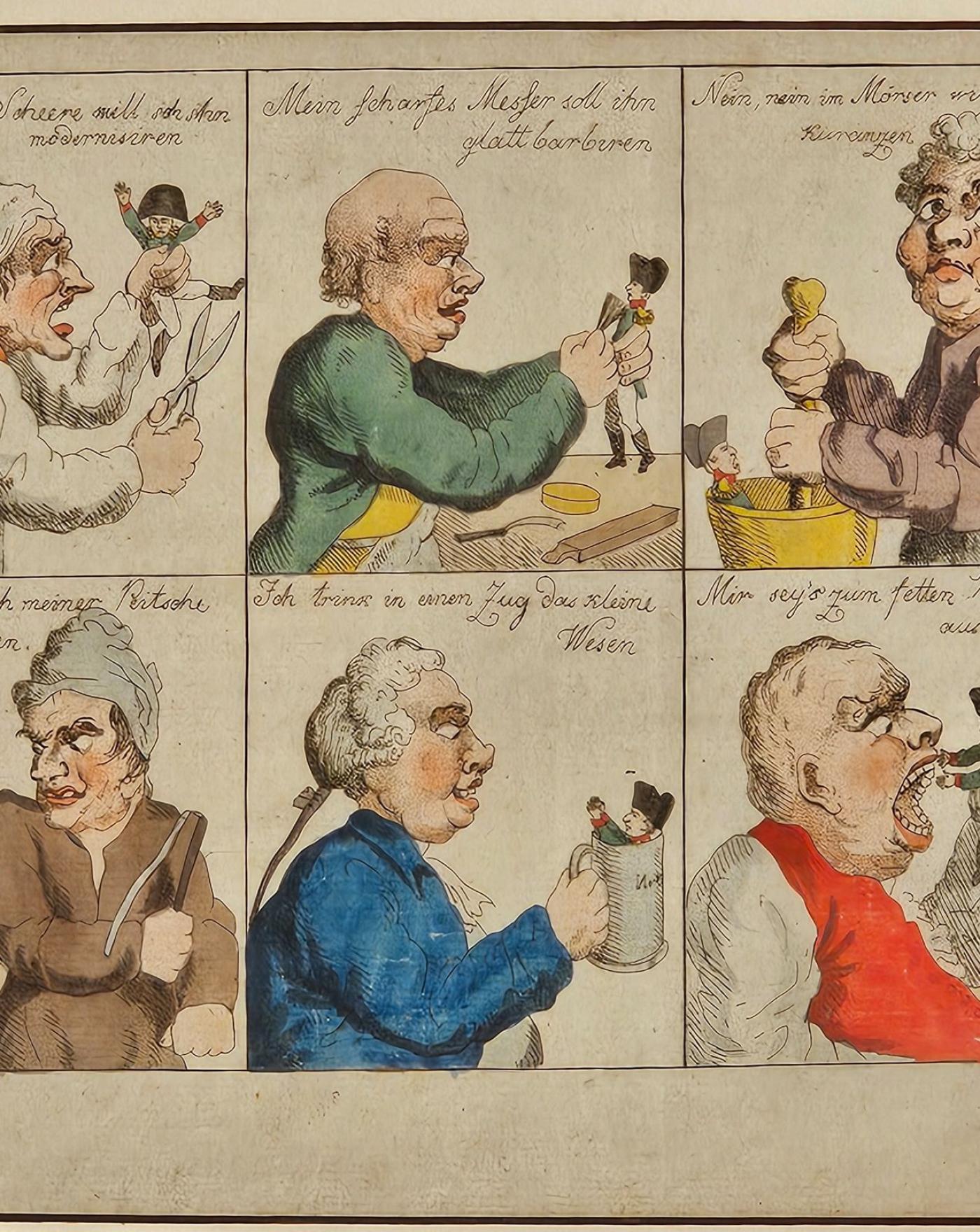 Napoleon Cartoon, Germany circa 1820