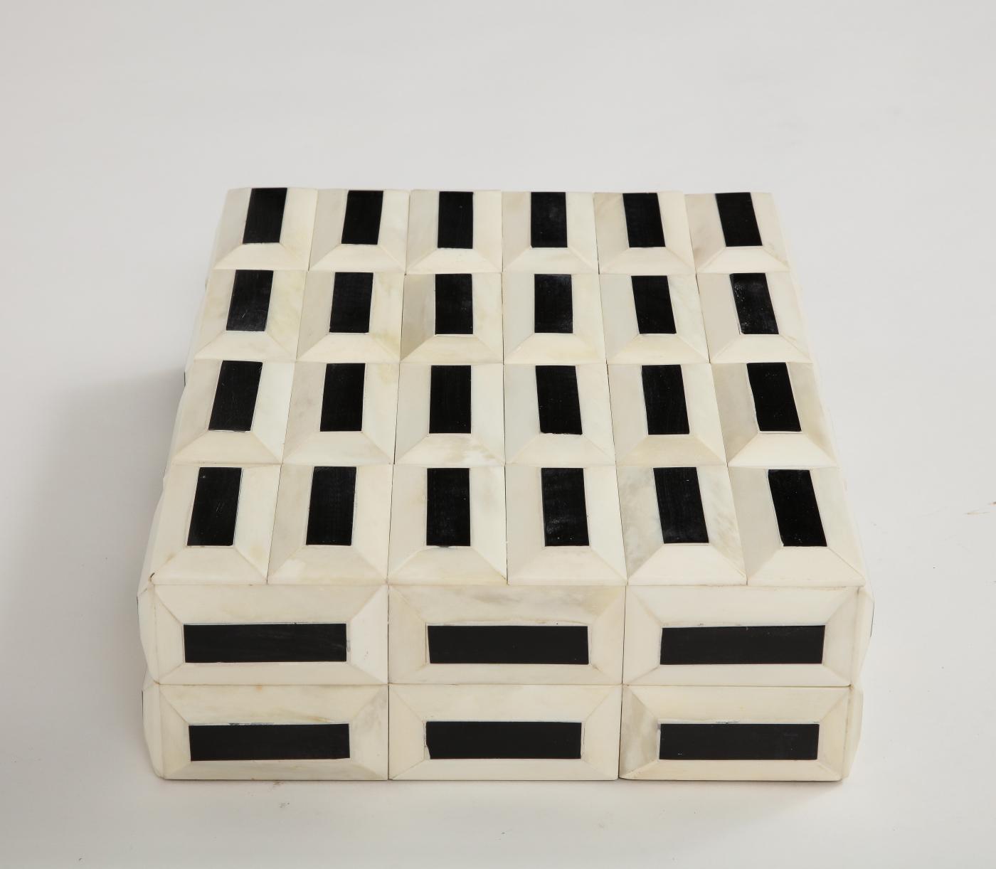 Natural, Black 3D Bone Box, 12x9
