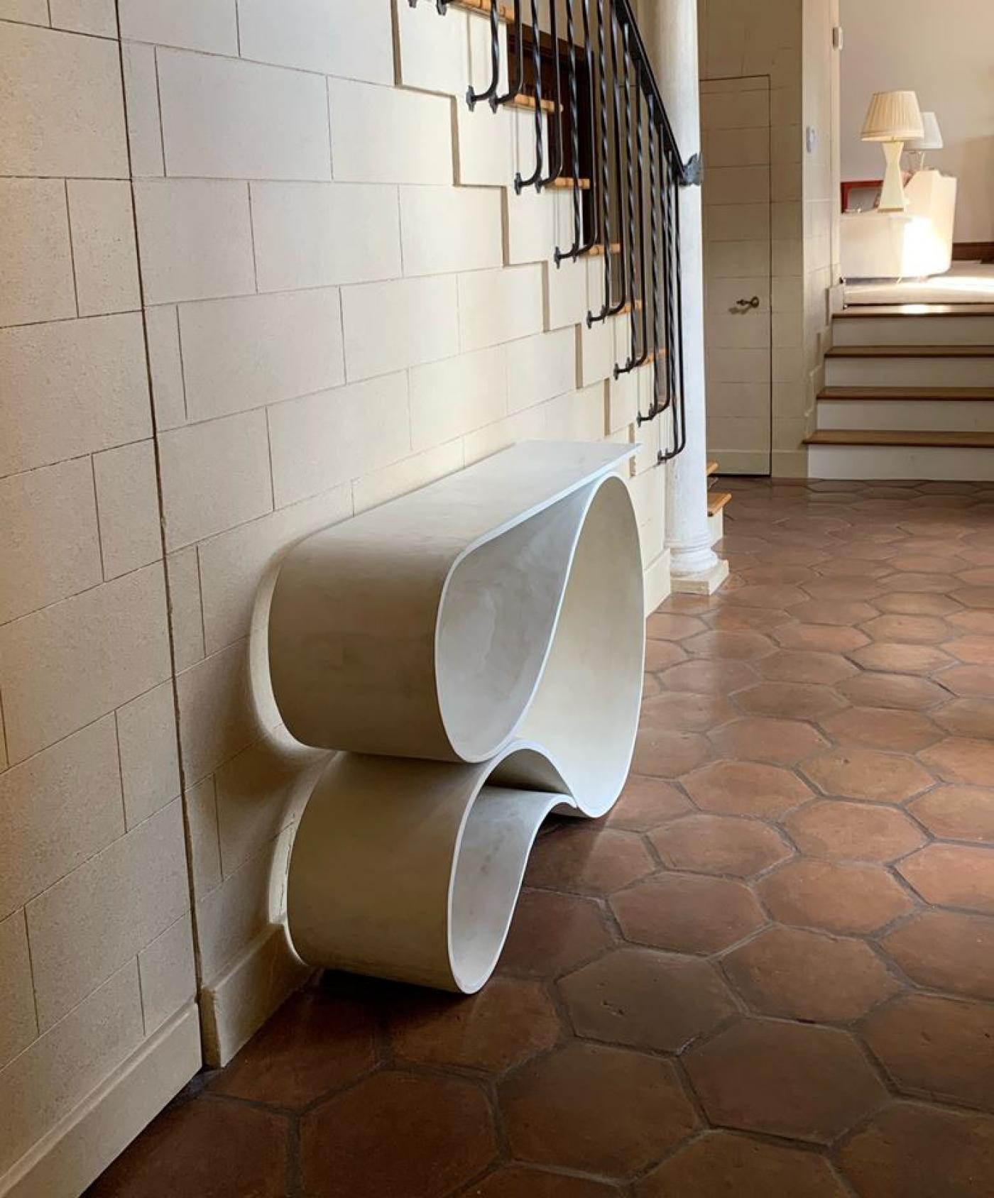 Neal Aronowitz - Whorl Console In White Concrete Canvas