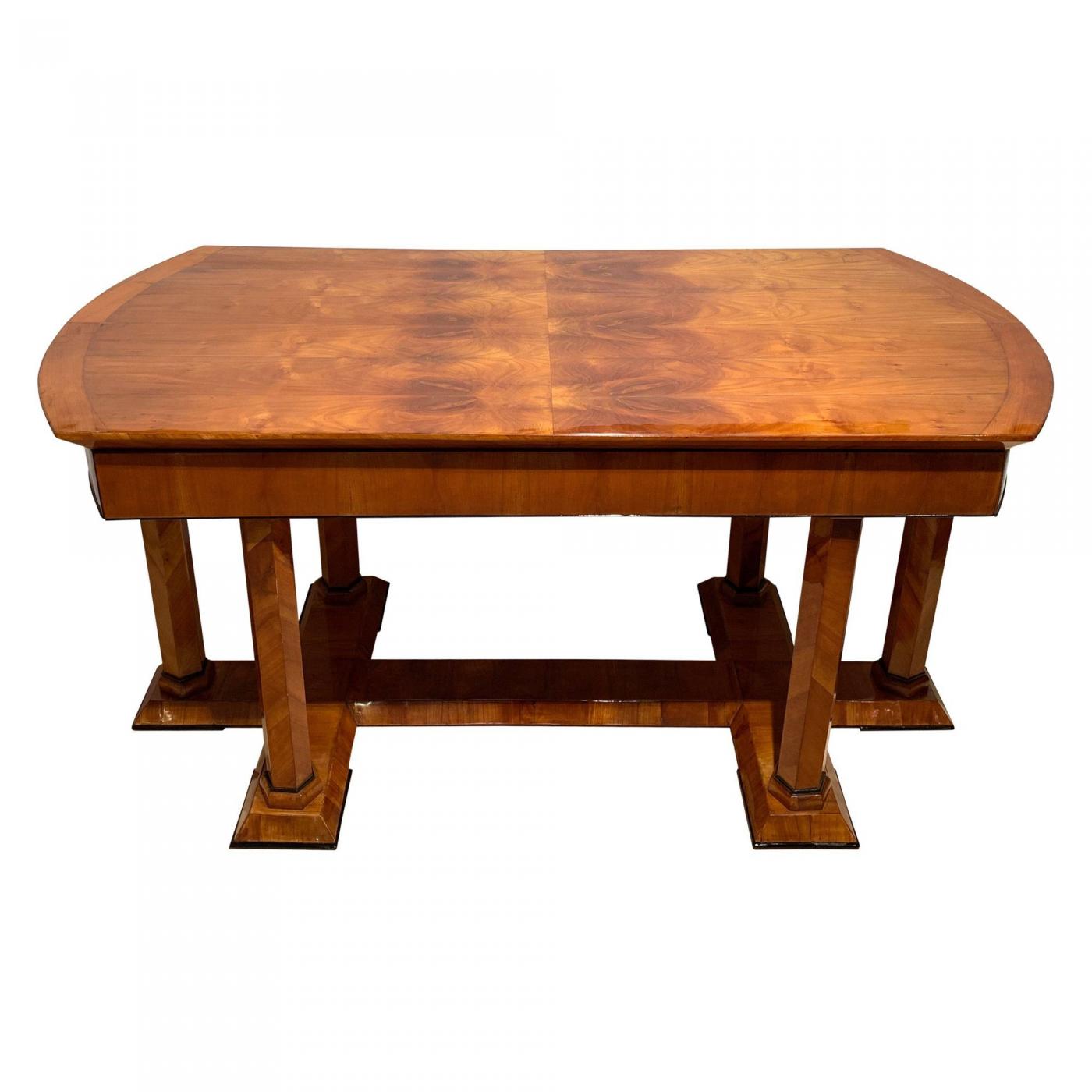 Neoclassical Biedermeier Desk, Cherry Veneer, Six Columns, Austria ...