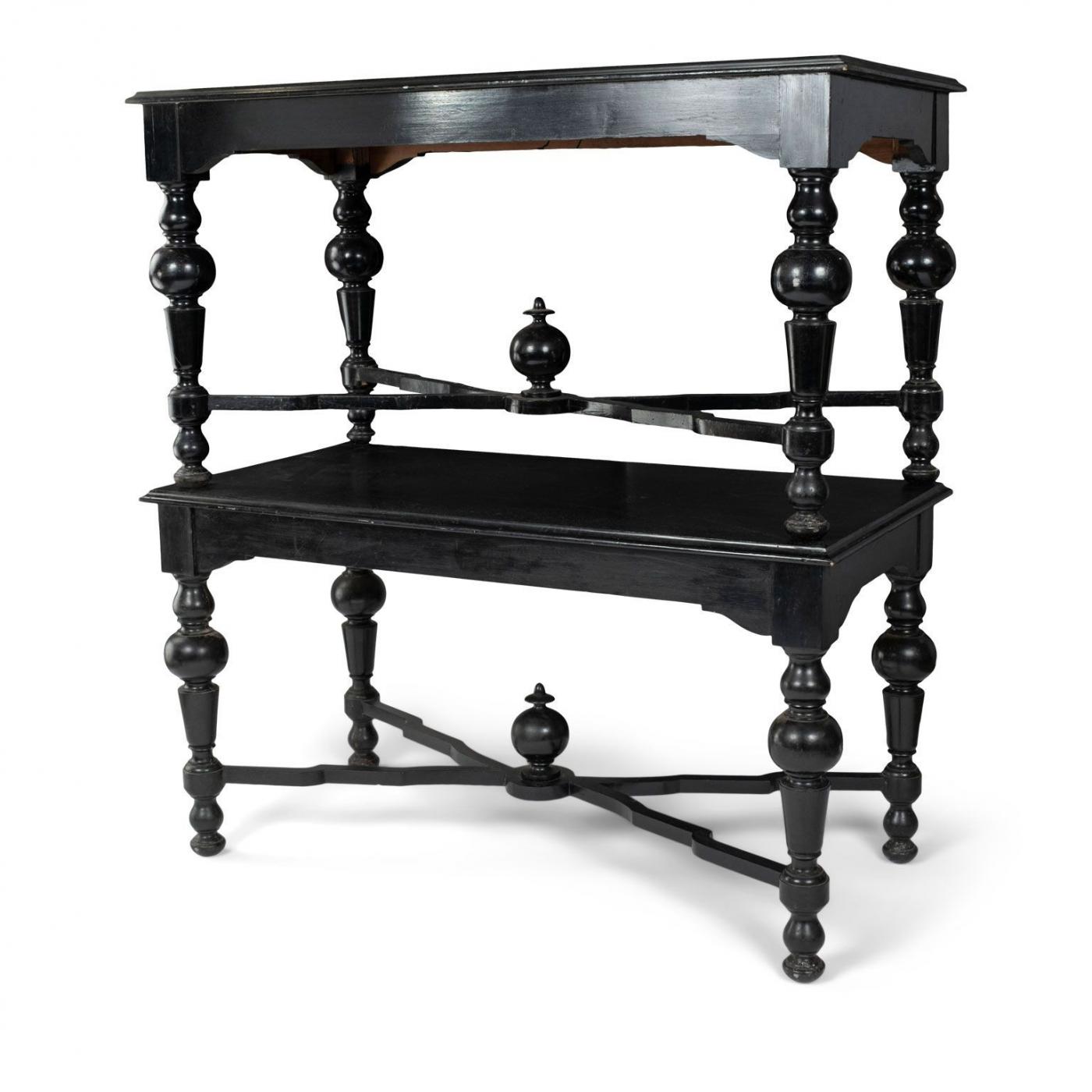 Neoclassical Ebonized Swedish Console Table