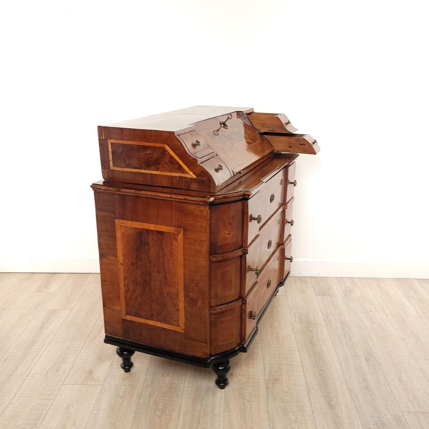 Northern Italian Inlaid Baroque Desk/Chest, circa 1760