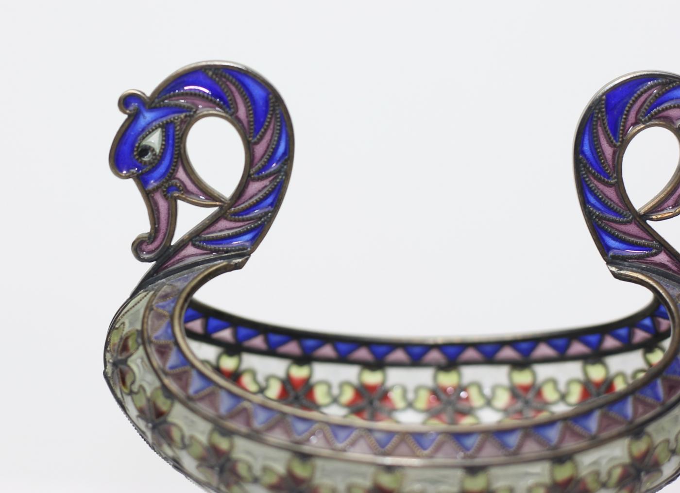 Norwegian Art Nouveau Plique-à-Jour Viking Longship, 1900, Norway