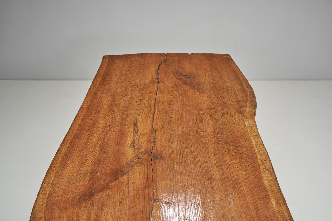 Norwegian Solid Wood Dining Table, Norway early 20th century