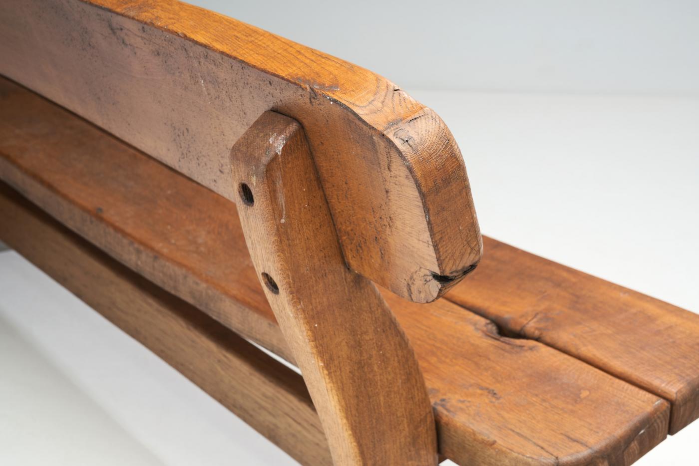Oak Bench with Mortise and Tenon Joinery, Europe ca 1950s
