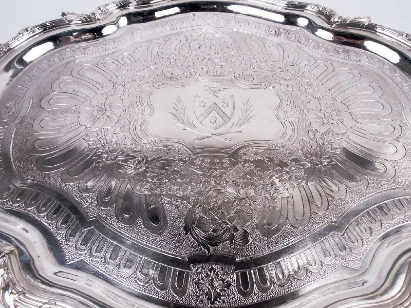 Odiot French Belle Epoque Classical Silver Tray