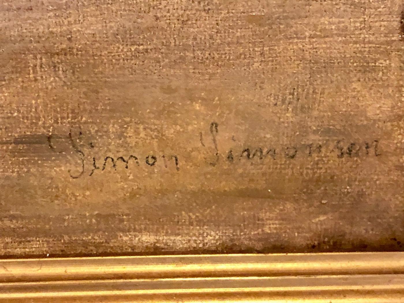 Oil on Canvas "Dachshund Puppies at Play" by Simon Ludvig Ditlev Simonsen