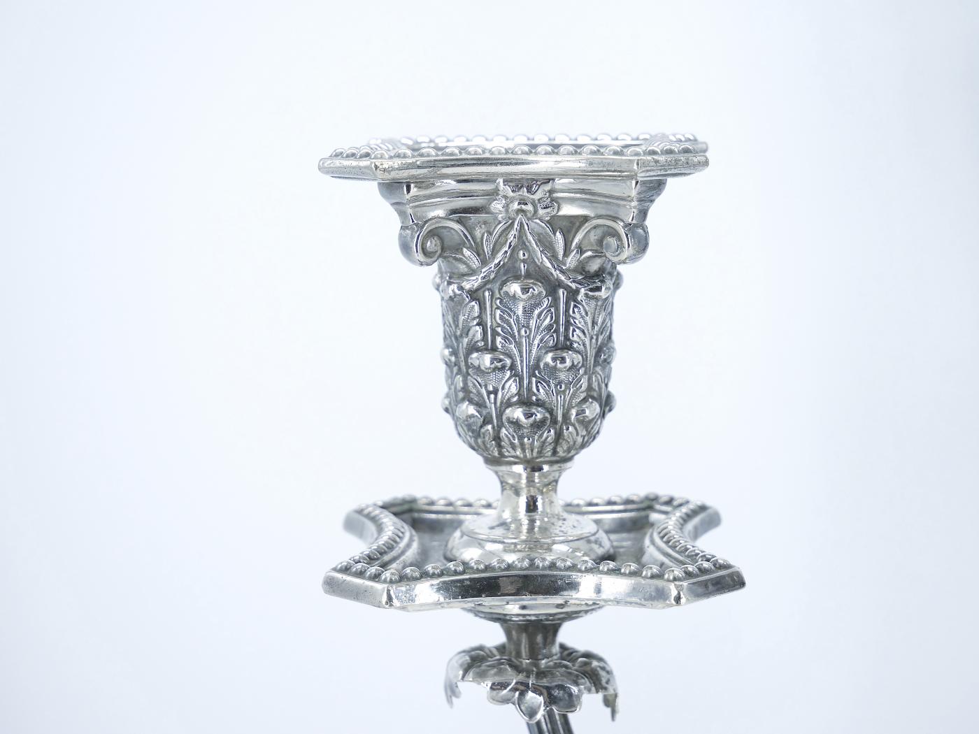 Old English Silverplate Five Light Candelabrum by James Dixon, circa 1860