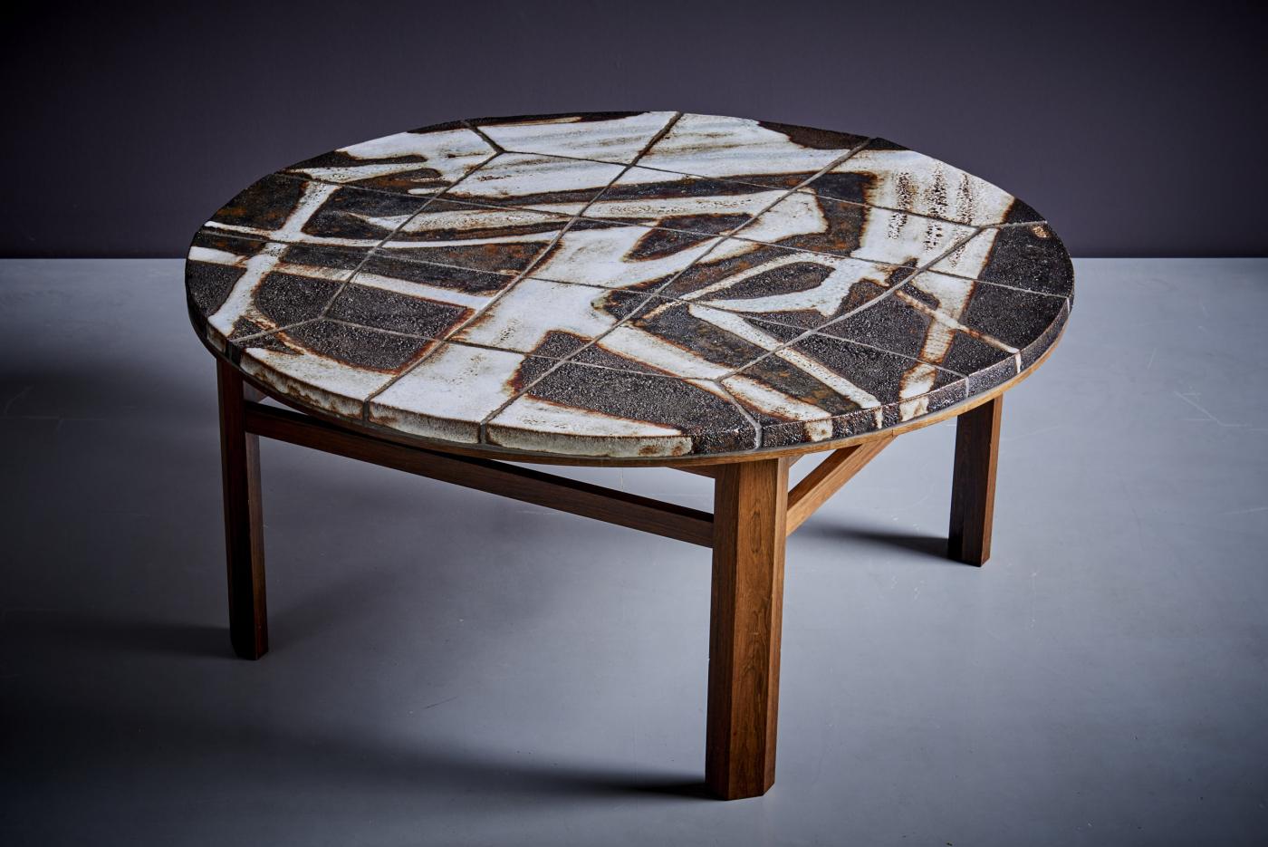 Ole Bjorn Kruger - Ole Bjørn Krüger Ceramic and Rosewood Coffee Table, Denmark - 1960