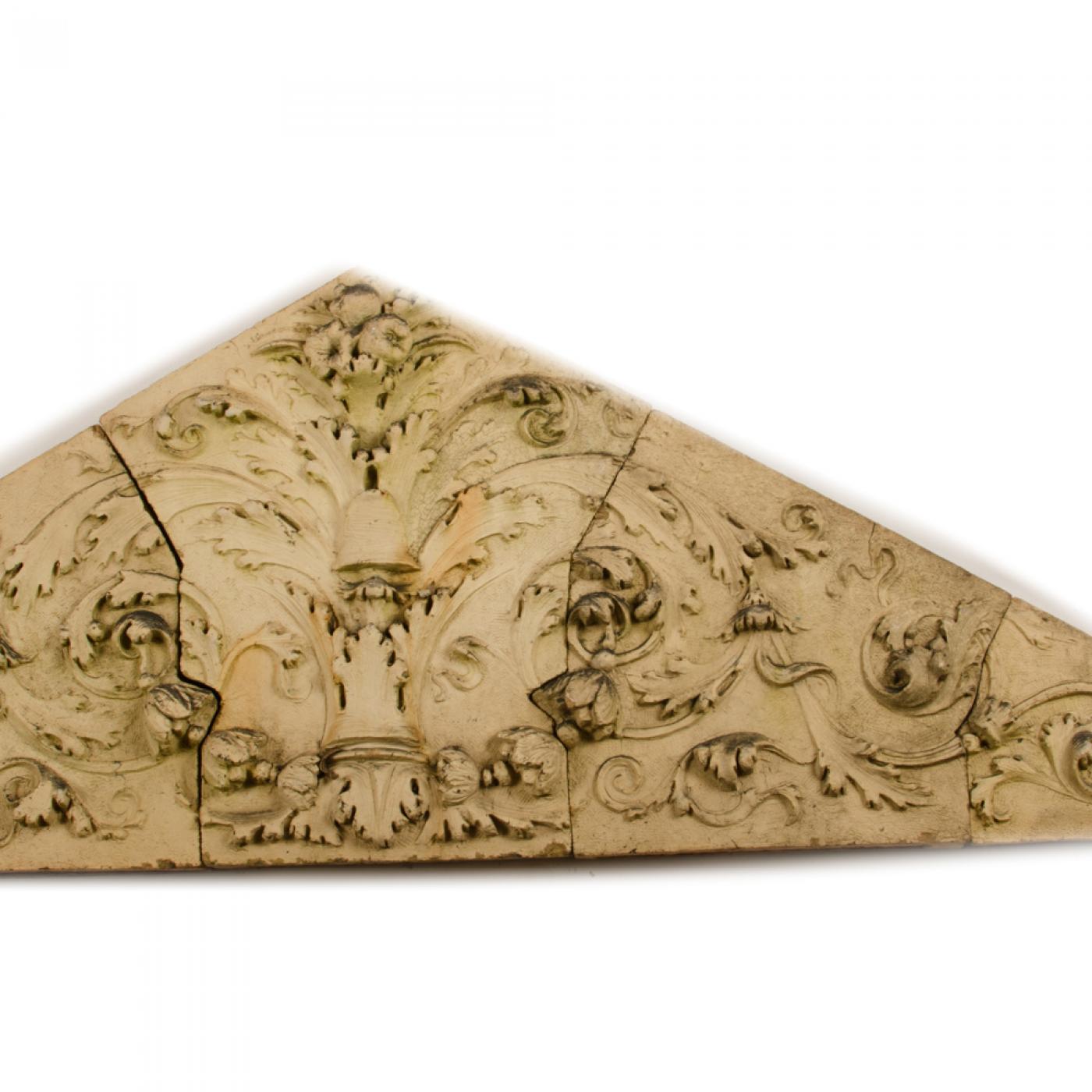 One ( of a pair) large triangular terracotta frieze from Philadelphia