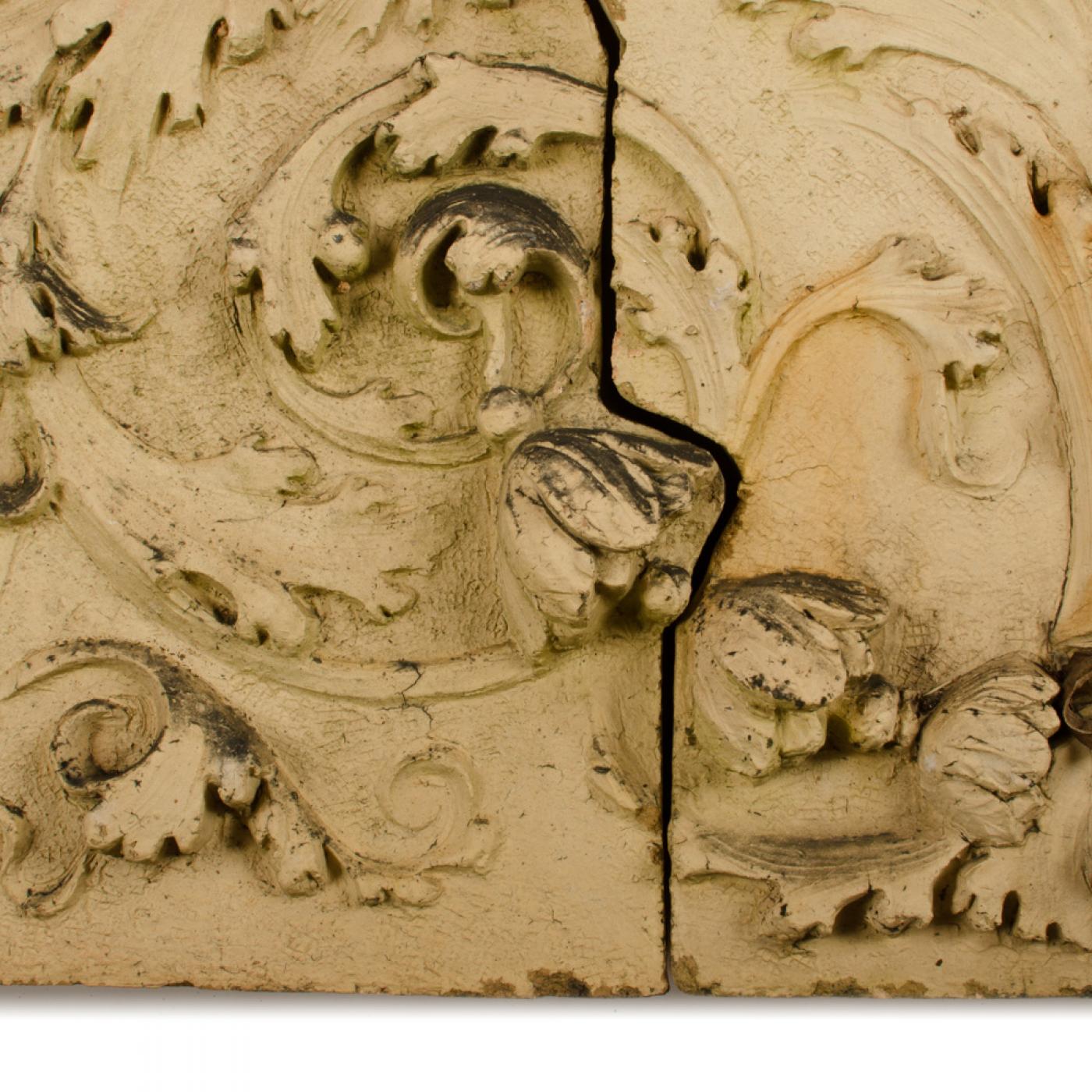One ( of a pair) large triangular terracotta frieze from Philadelphia