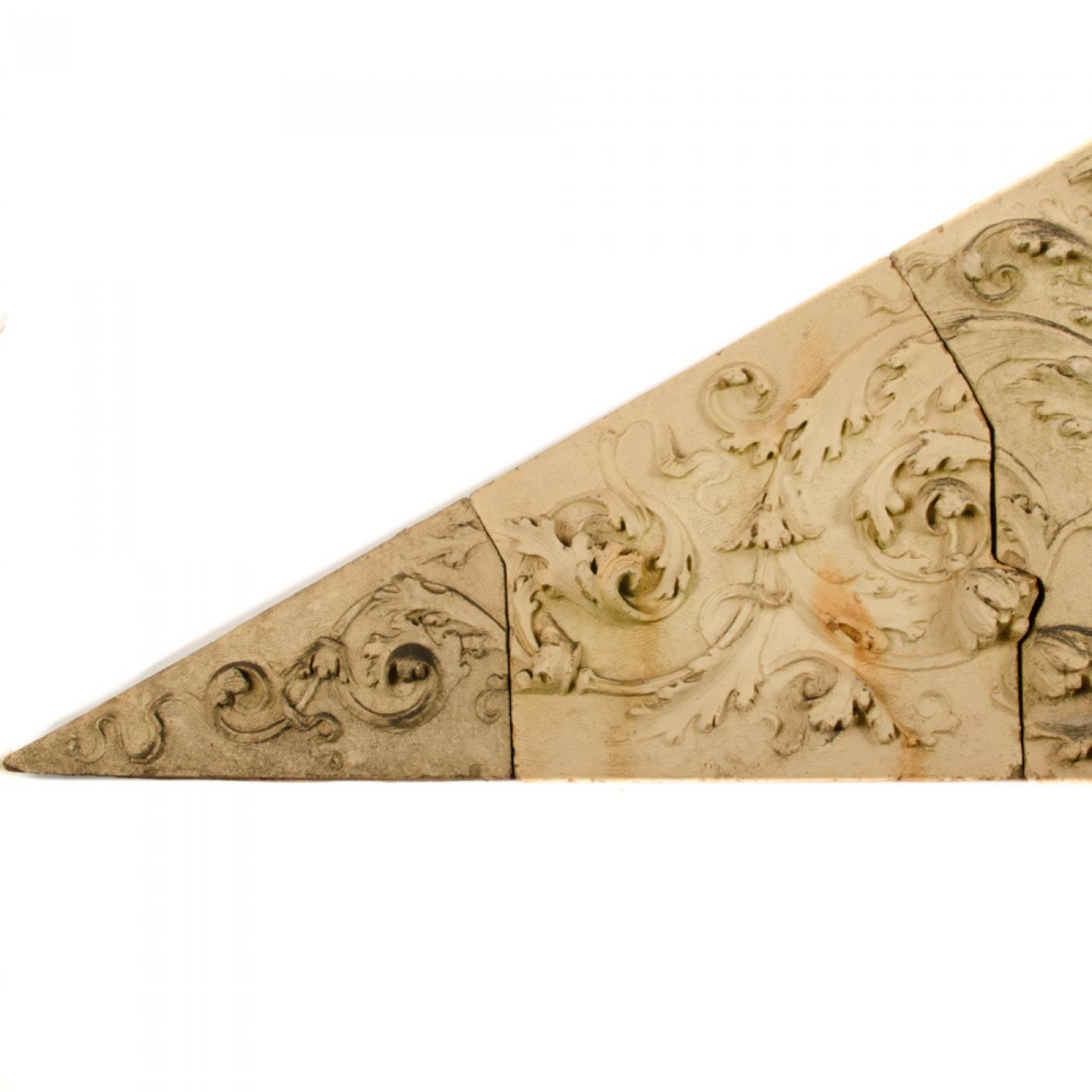 One ( of a pair) large triangular terracotta frieze from Philadelphia