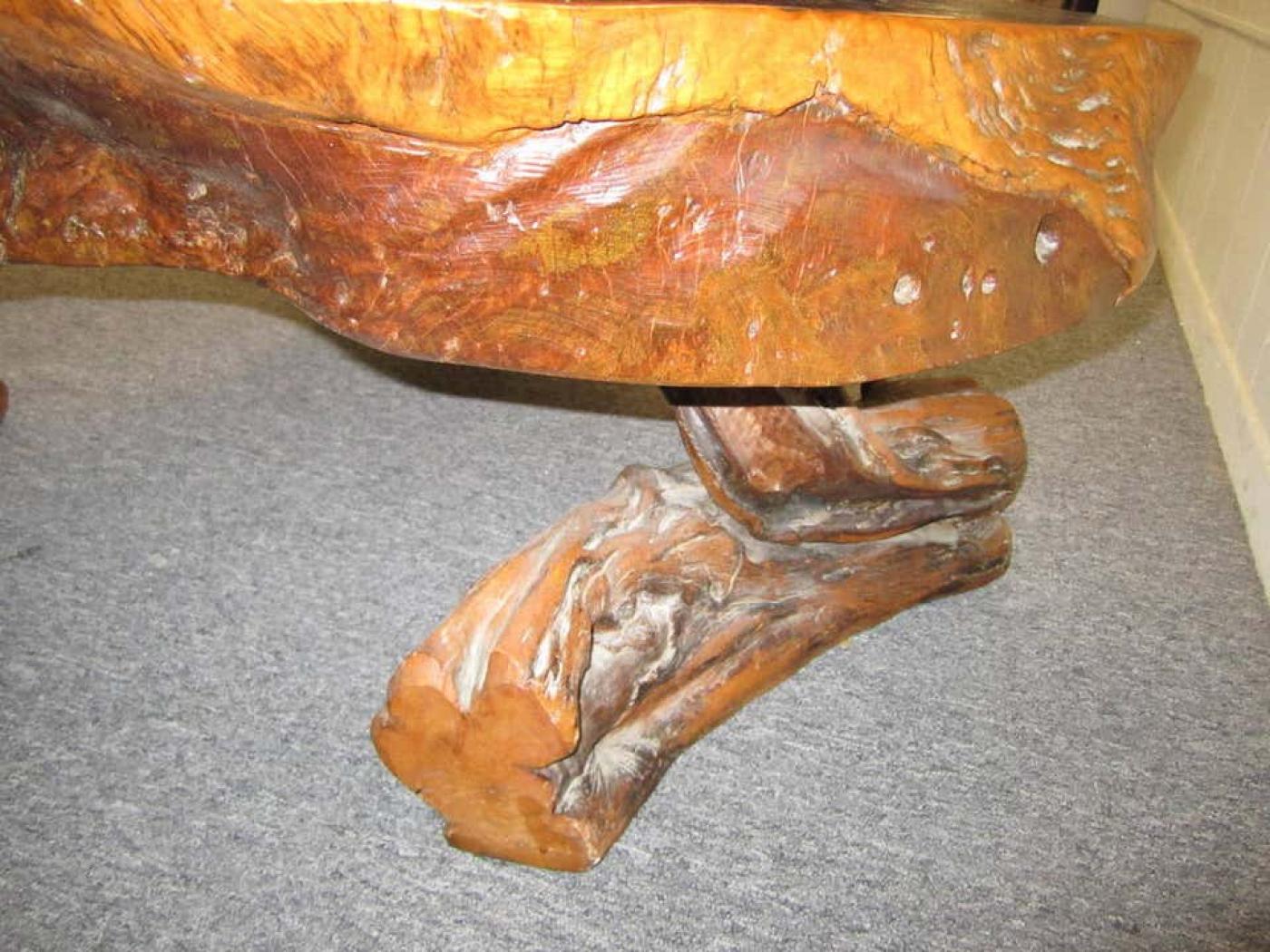 Organic Redwood Free Edge Coffee Table Mid-century Modern