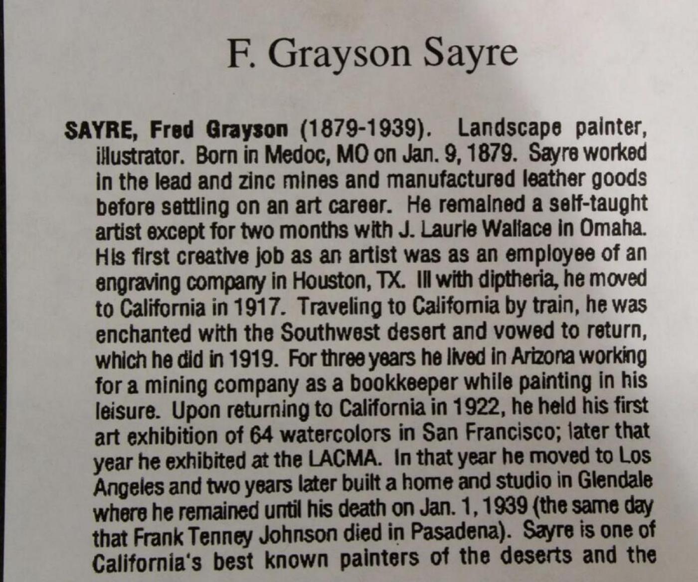 Original Fred Grayson Sayre Plien Air Oil Painting - Sedona Arizona ...