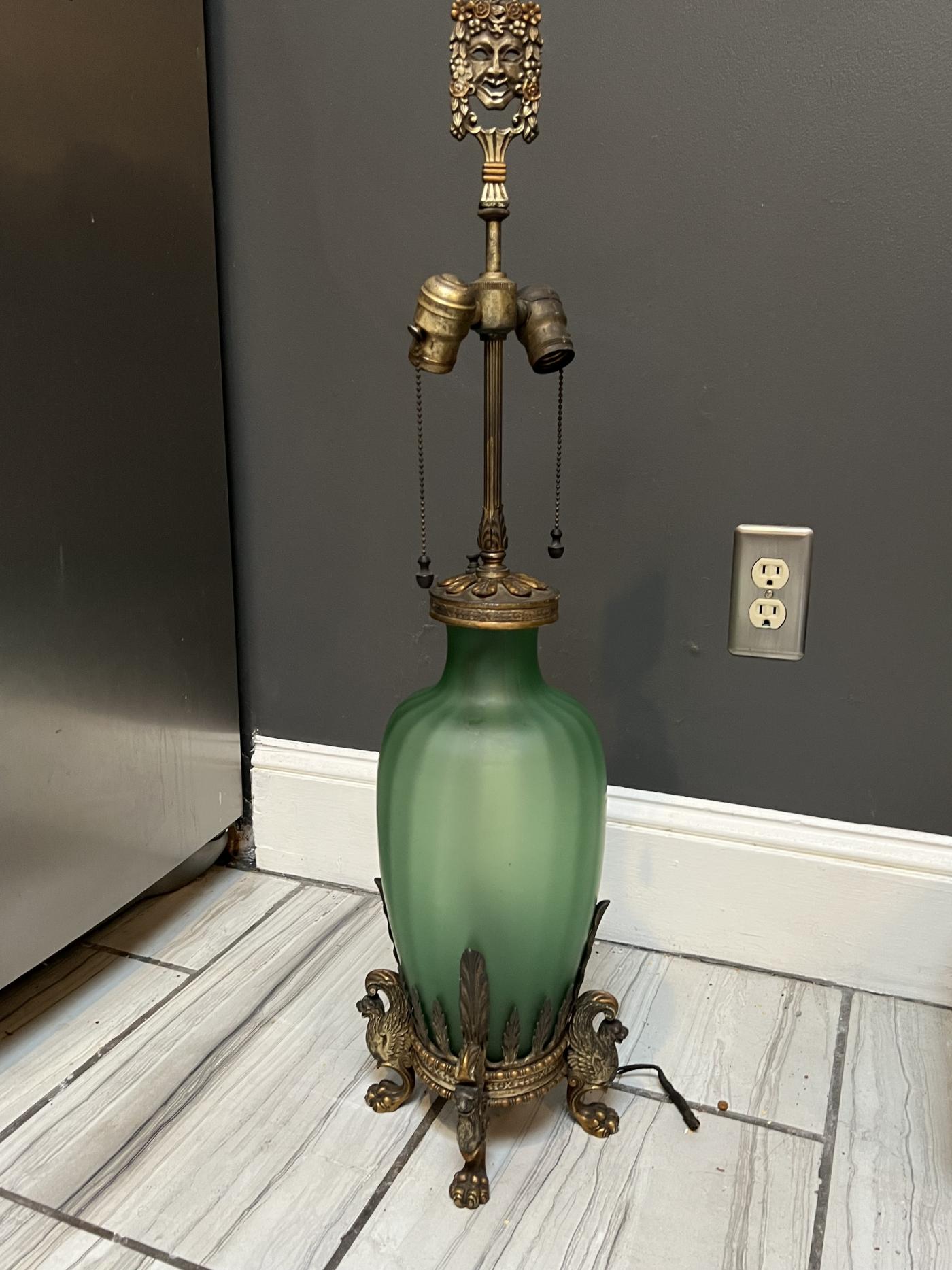 Oscar Bruno Bach - SUPERB GILT BRONZE AND STEUBEN GLASS BACCHUS FACE ...