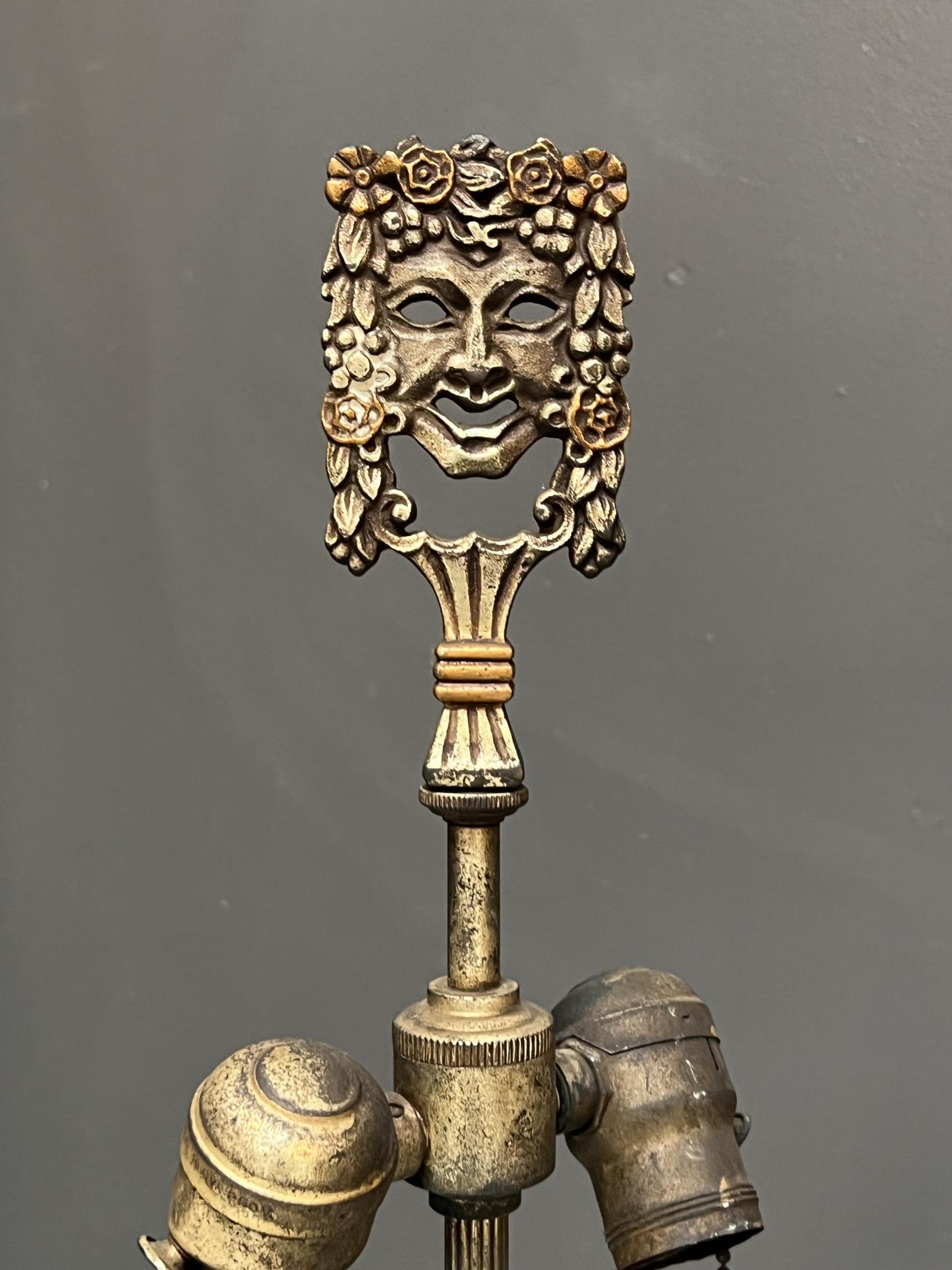 Oscar Bruno Bach - SUPERB GILT BRONZE AND STEUBEN GLASS BACCHUS FACE ...