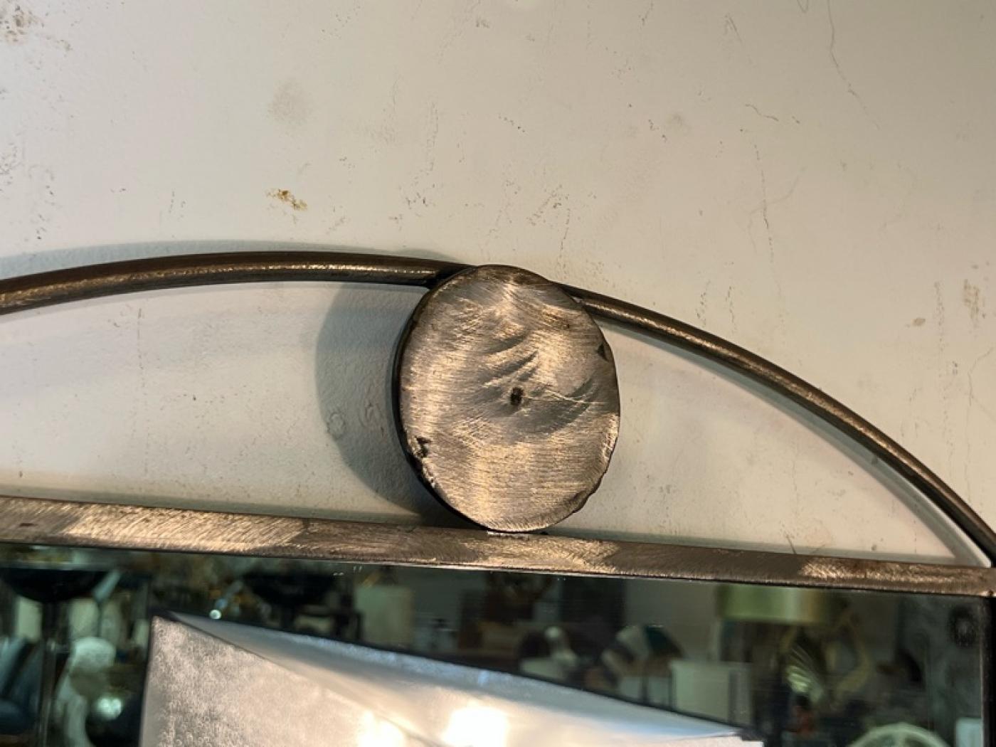 PAIR OF POST MODERN METAL MIRRORS