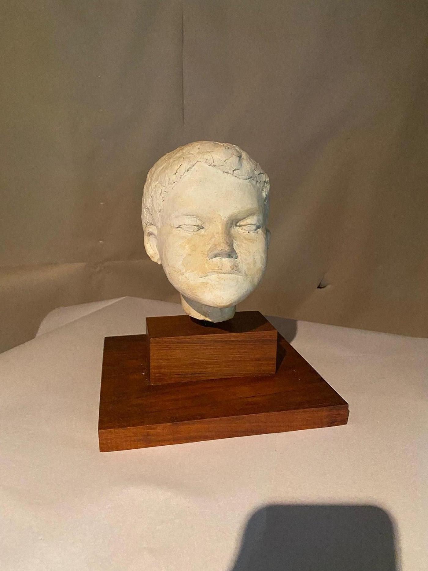 PLASTER SCULPTURE BUST OF YOUNG BOY