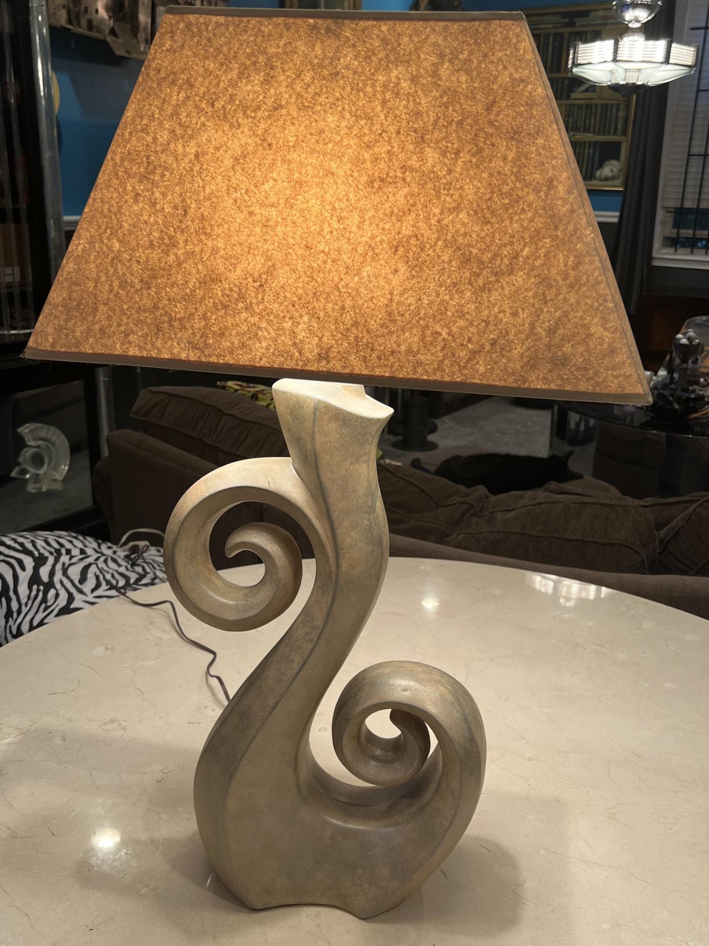 POST MODERN PLASTER SWIRL DESIGN LAMPS