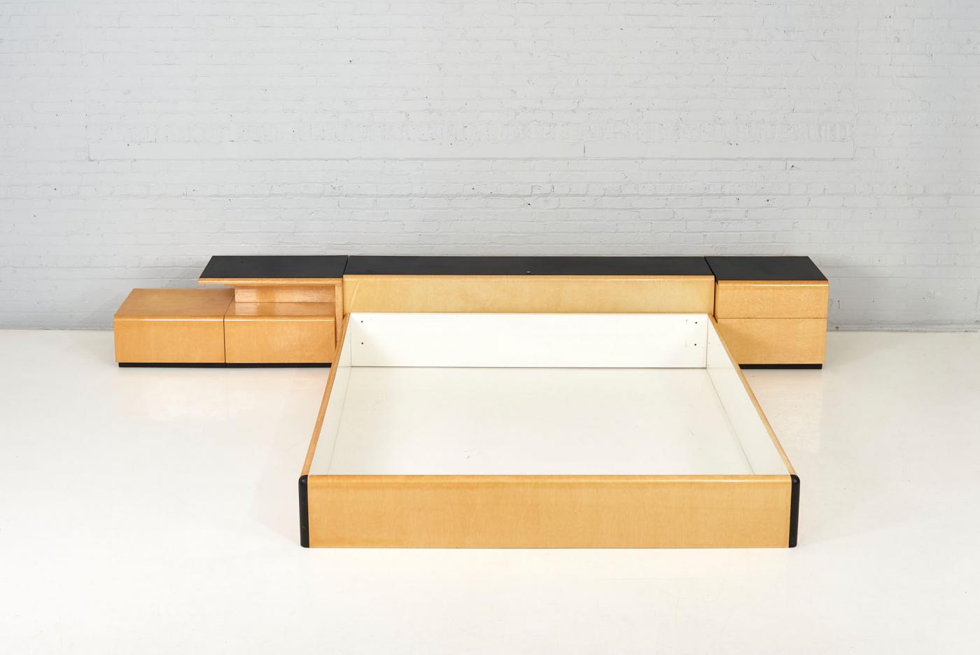 Pace Collection - Pace Collection Bed with Night Stands, Brown Leather ...