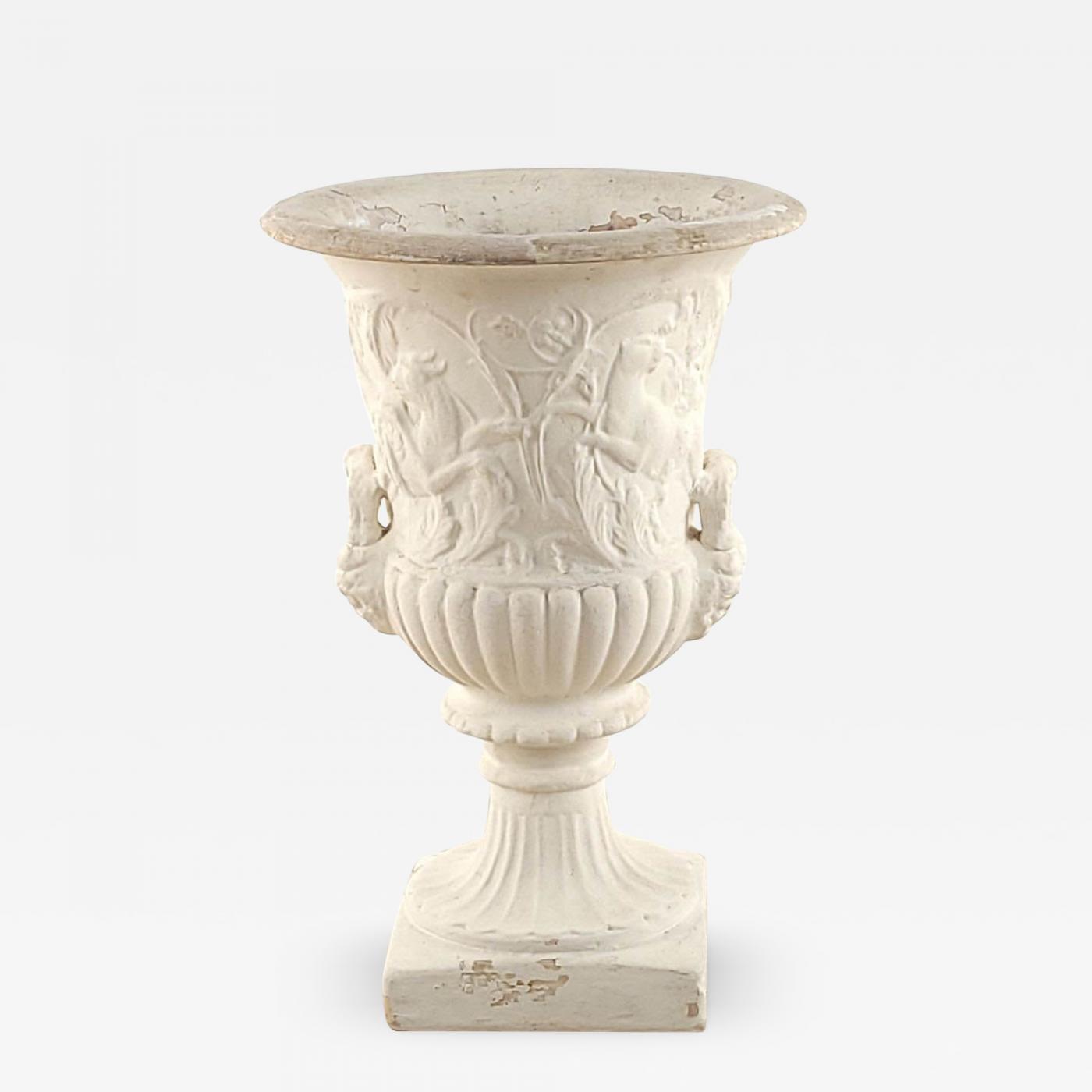 Painted Plaster Neoclassical Urn, Italy circa 1850