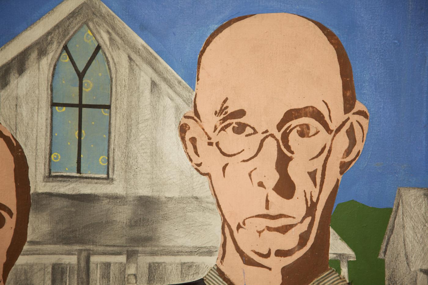 Grant Wood - Painting, Stylized After Grant Wood's "American Gothic"