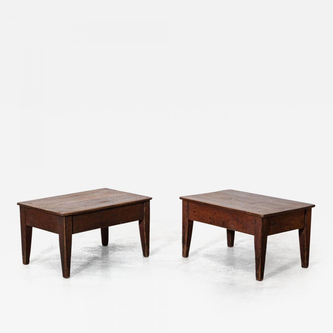 Pair 19thC Pine Work/Coffee Tables