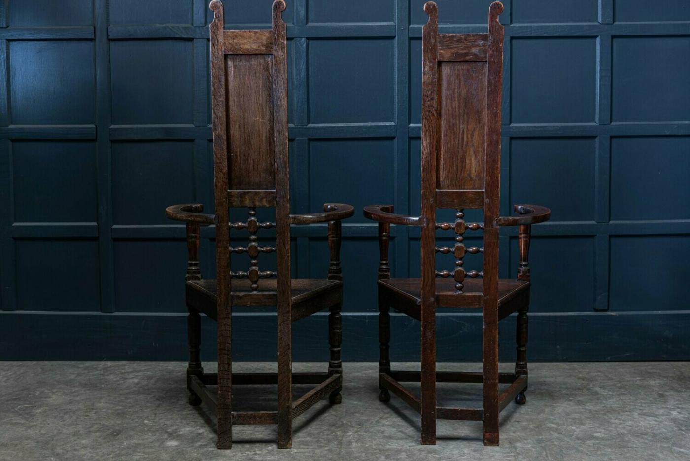 Liberty & Co. - Pair Arts & Crafts Oak Shakespeare Chairs