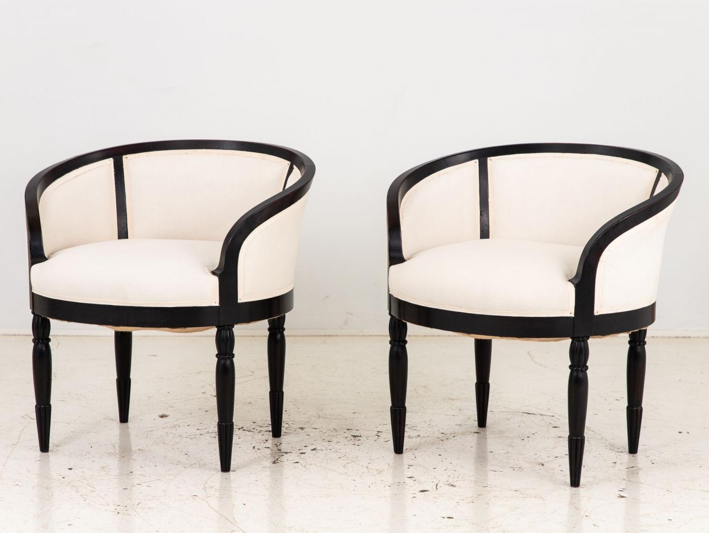 Pair French Art Deco Chairs, 1930s