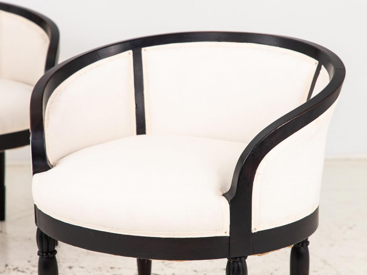Pair French Art Deco Chairs, 1930s