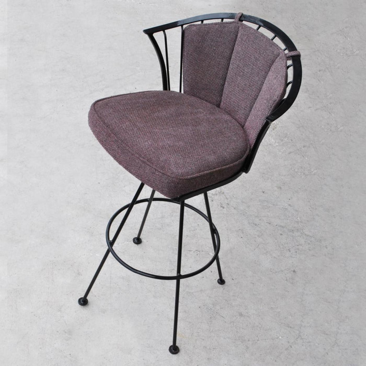 Pair Of Vintage Woodard Wrought Iron Stools