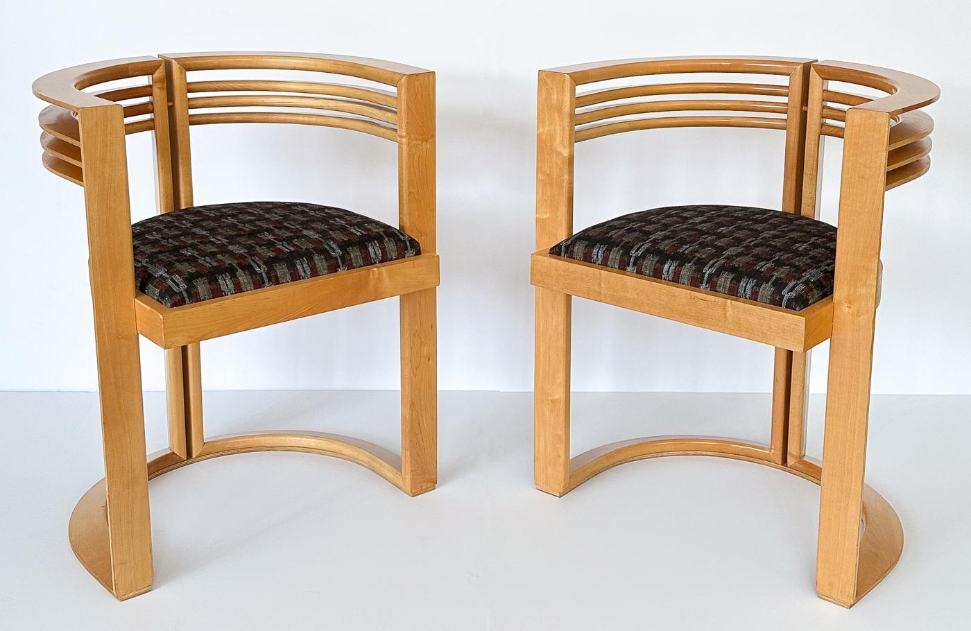 Pair "Petro" Sculptural Armchairs in Maple by Joe Agati