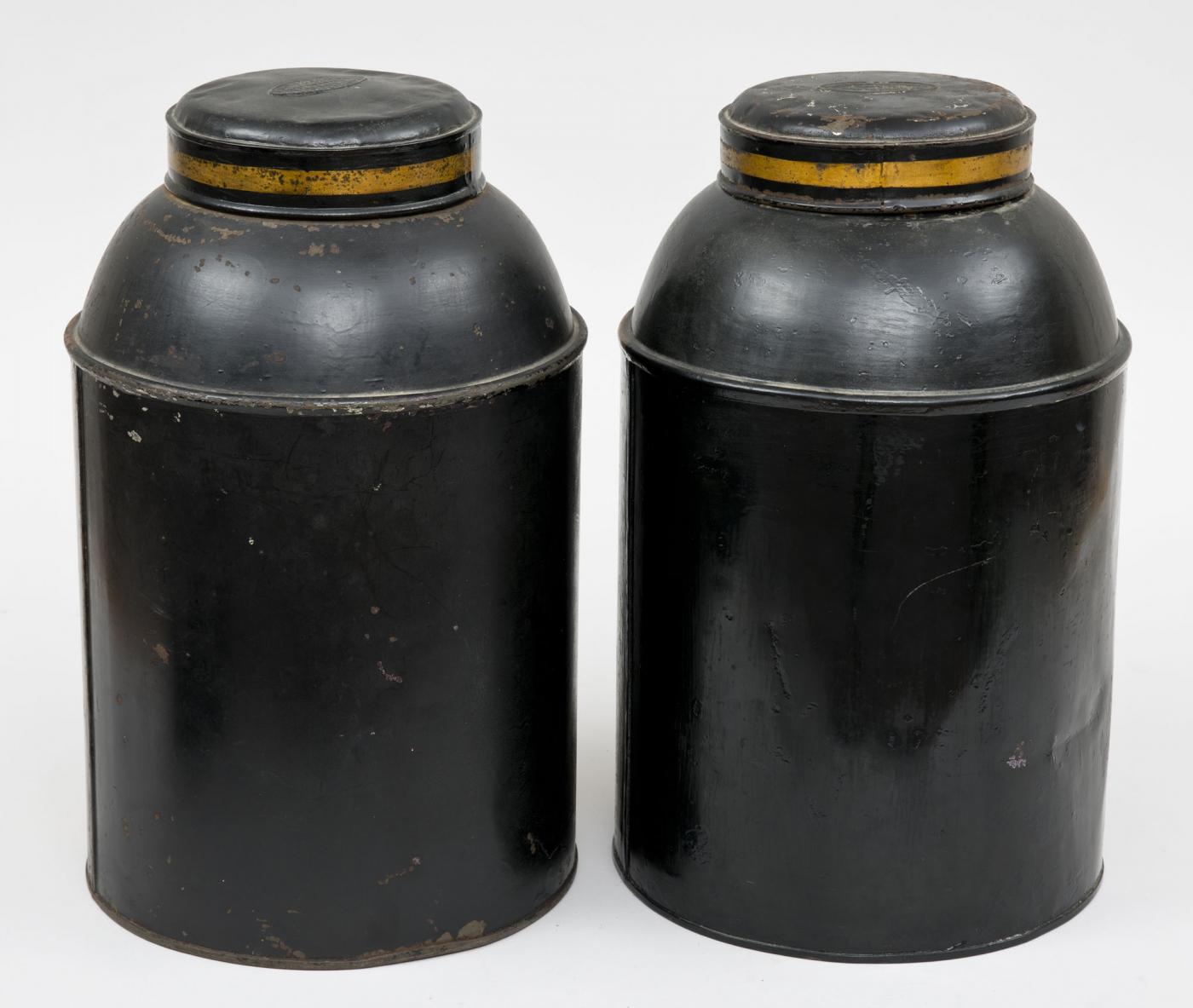Pair Scottish Tole Tea Canisters, Circa 1850