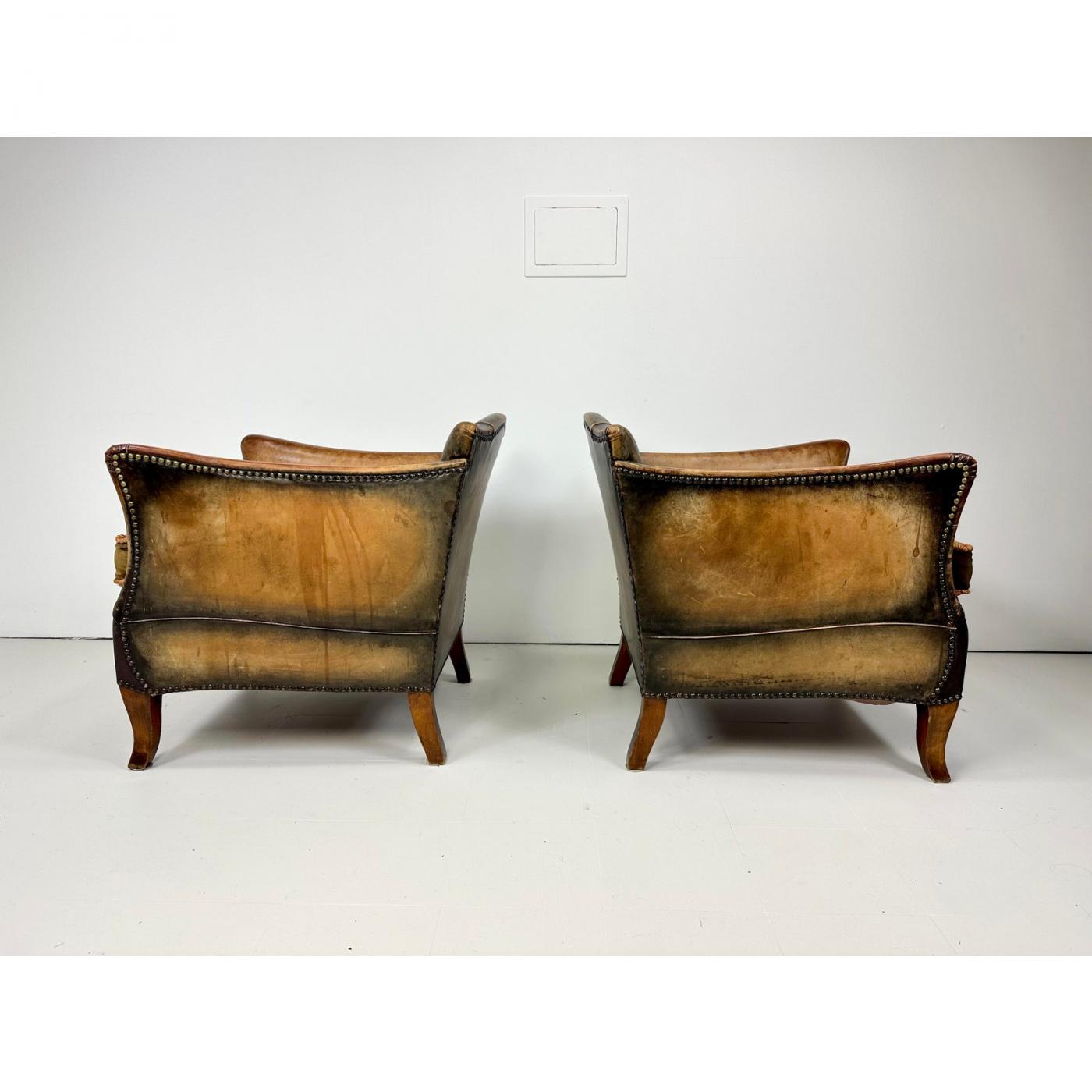 Pair of 1930’s European Leather Lounge