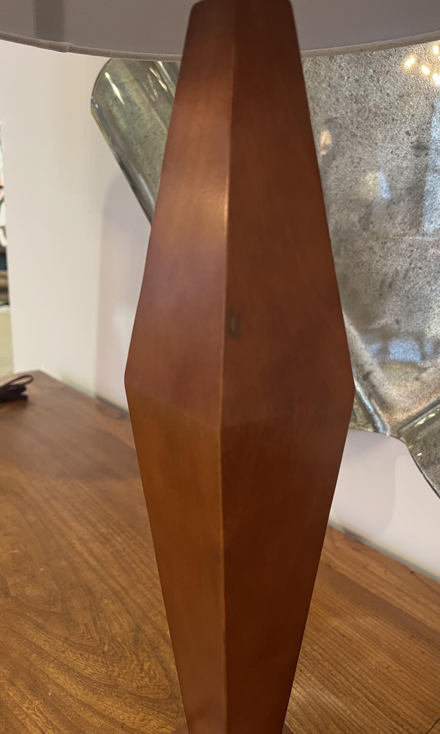 Pair of American Art Deco 1940s Wood Table Lamps