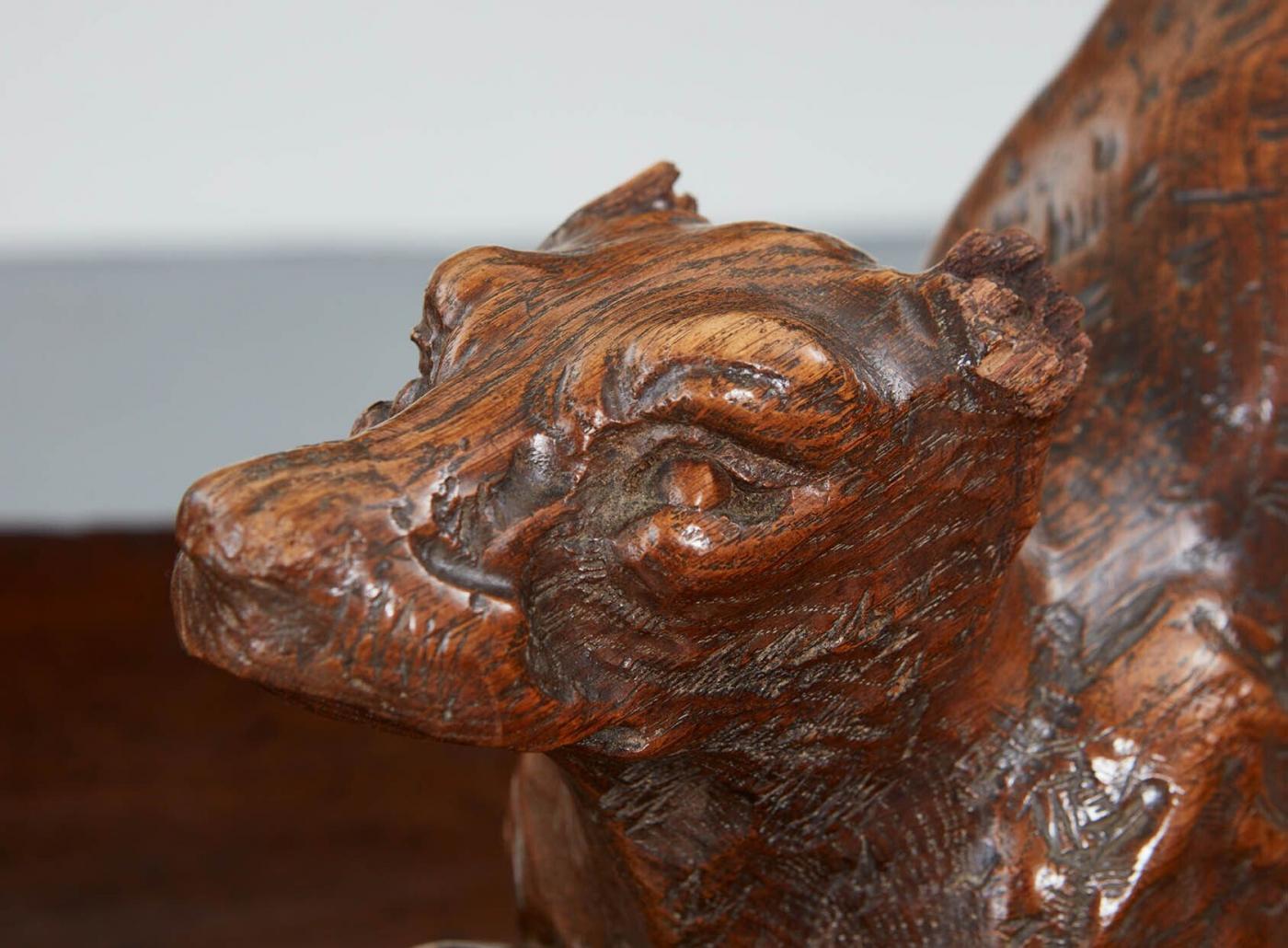 Pair of Carved Arts & Crafts Fox Brackets