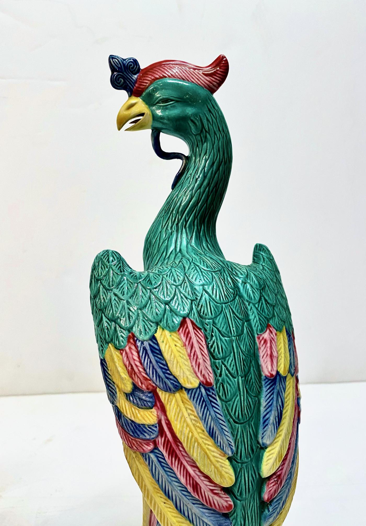 Pair of Chinese Porcelain Phoenix (Ho-Ho) Birds